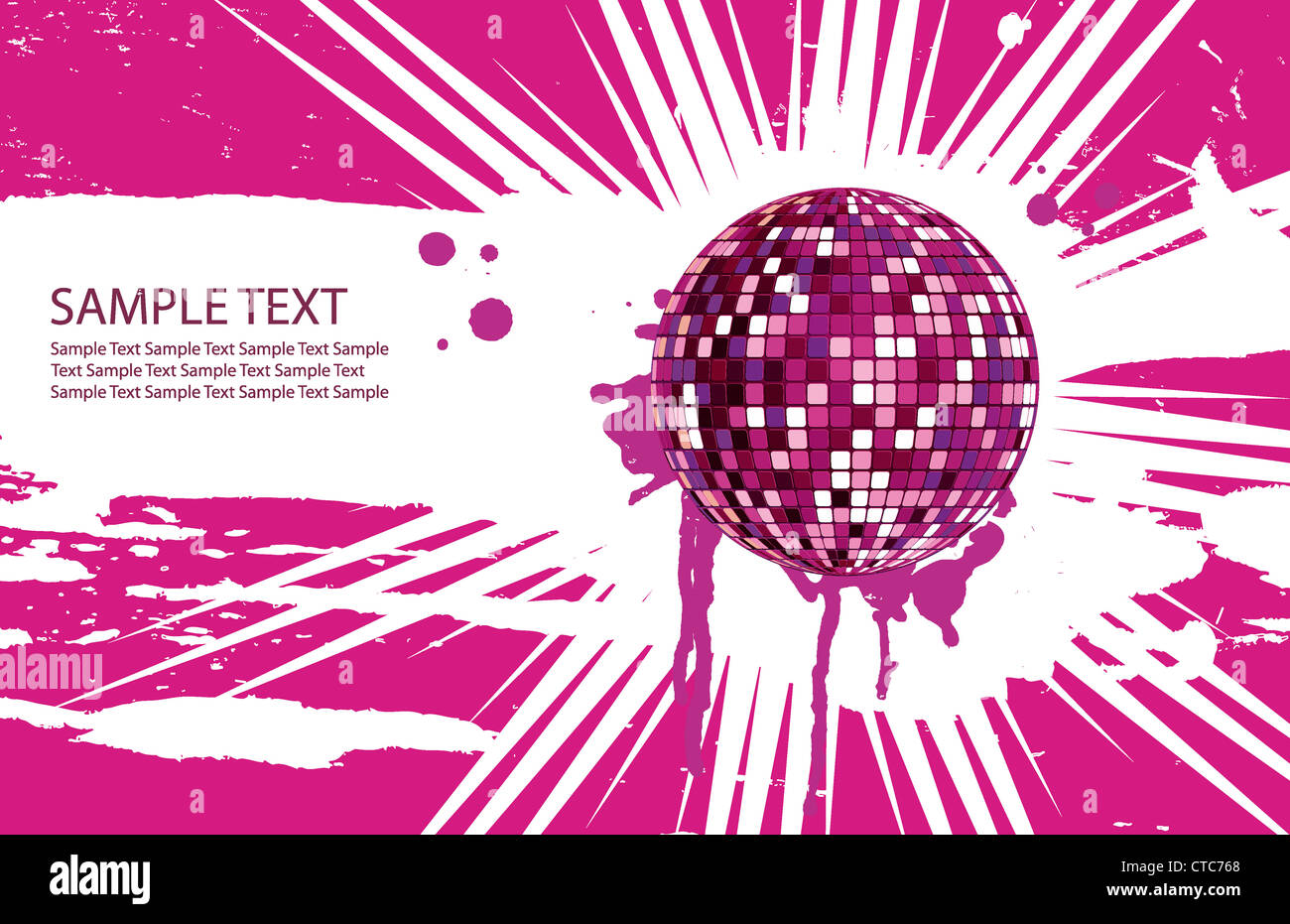 vector music illustration with discoball Stock Photo - Alamy
