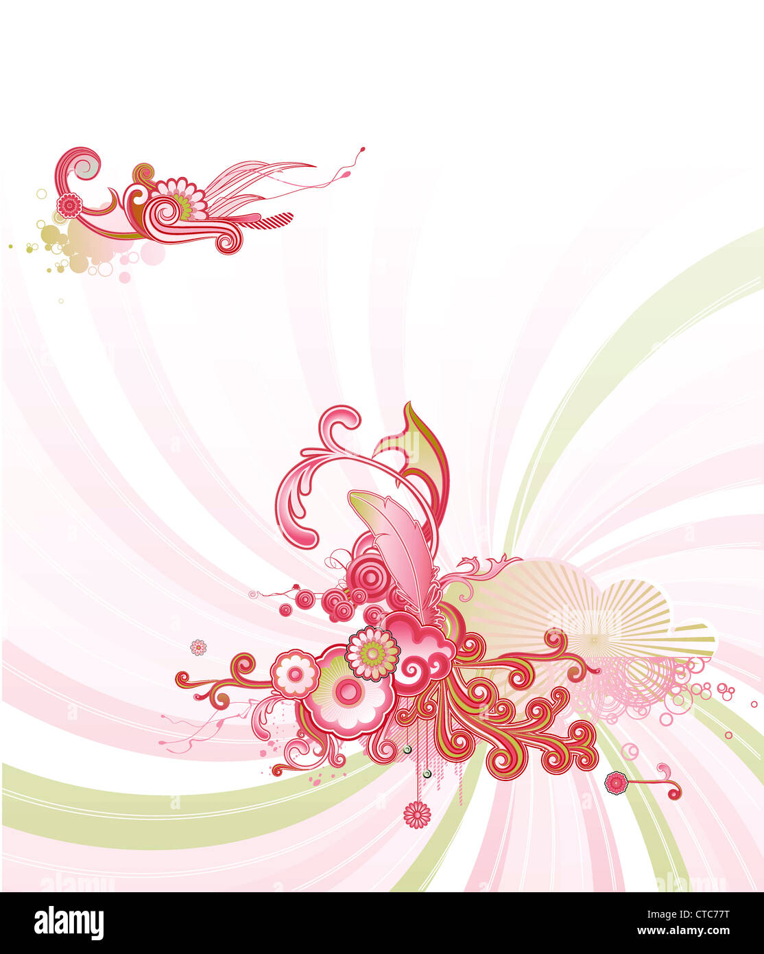 Vector illustration of retro styled design made of floral and ...