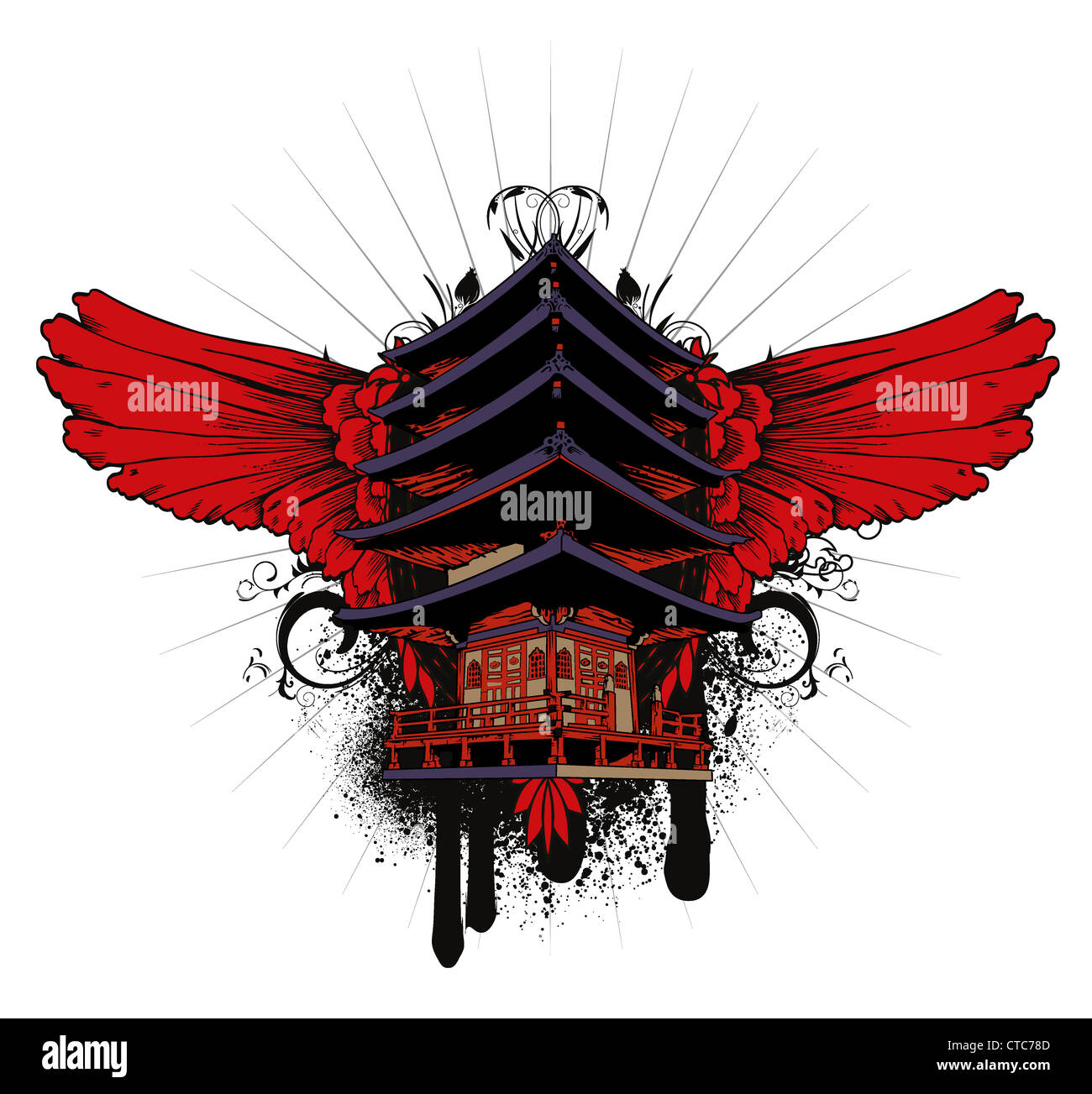 japanese emblem vector illustration Stock Photo - Alamy