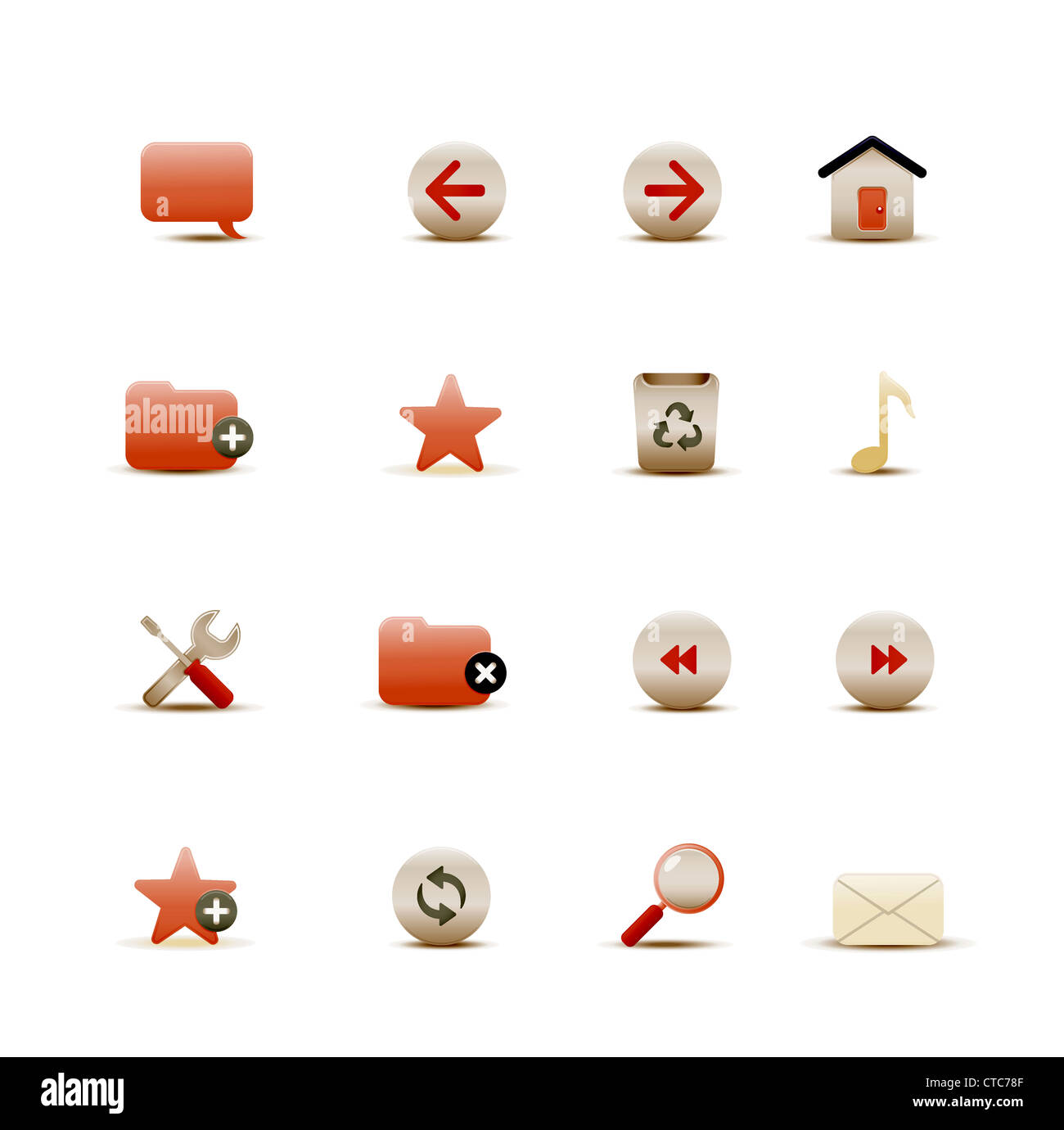 Vector illustration set of elegant simple icons for common internet ...