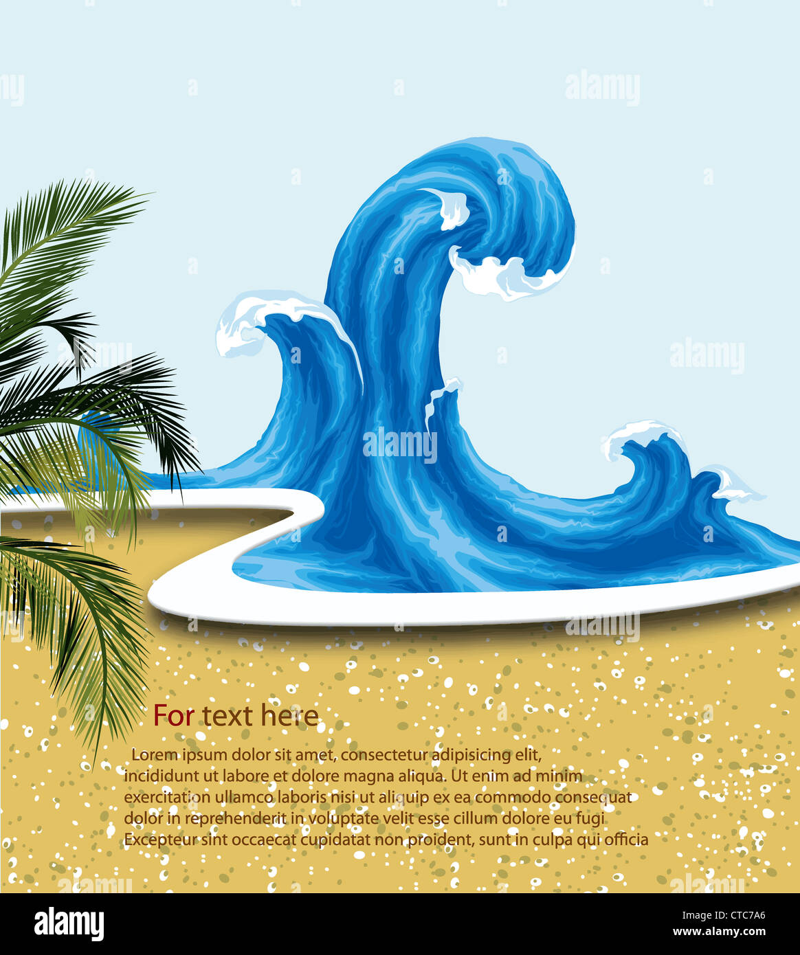 vector summer background with waves Stock Photo - Alamy