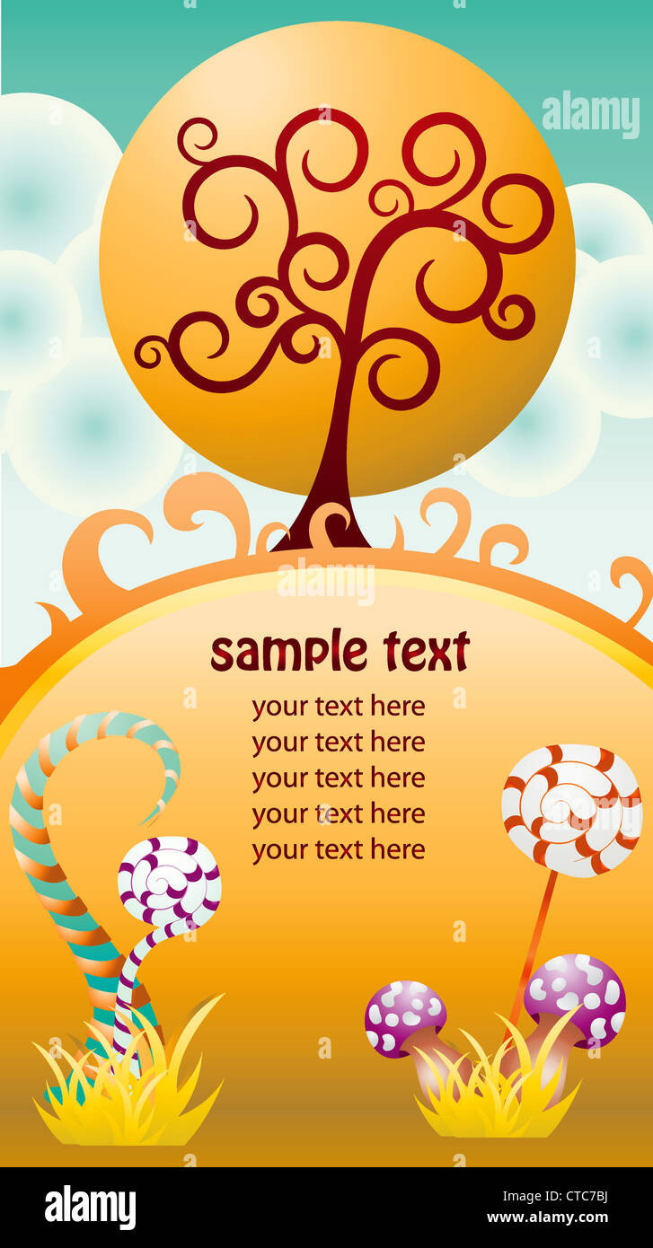 vector spring background with mushrooms Stock Photo - Alamy