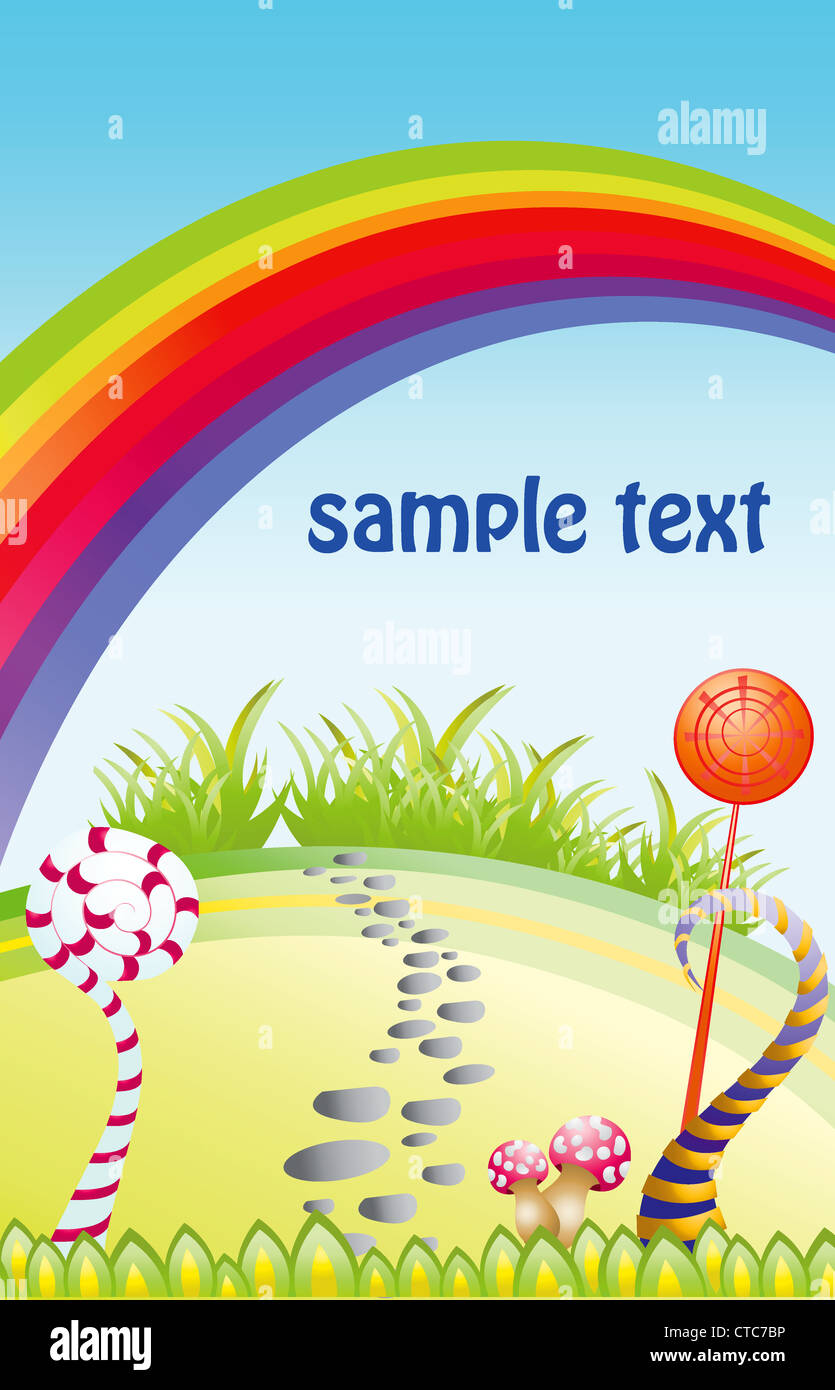 vector spring background with rainbow Stock Photo - Alamy