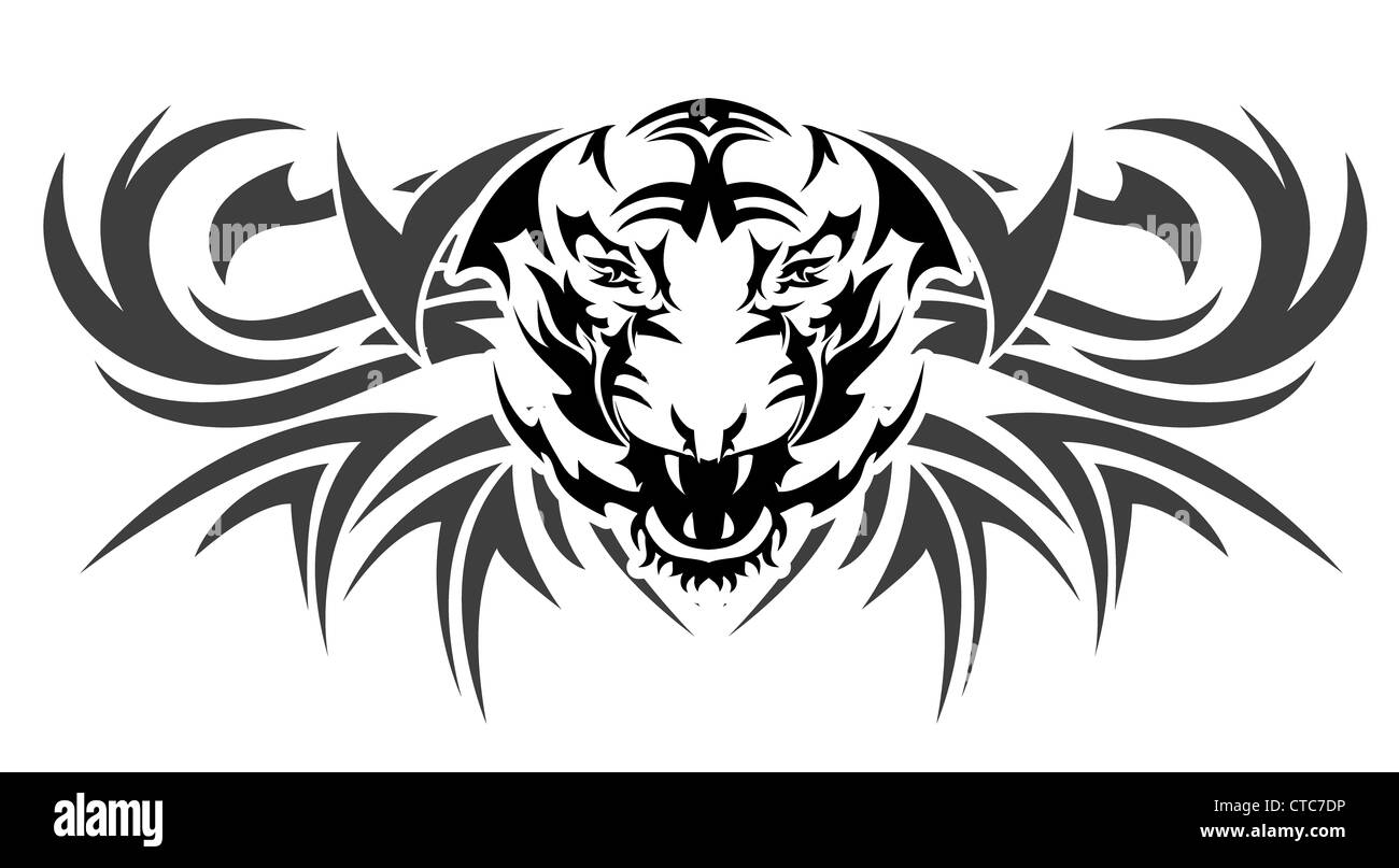 vector tribal tatoo black shape Stock Photo - Alamy
