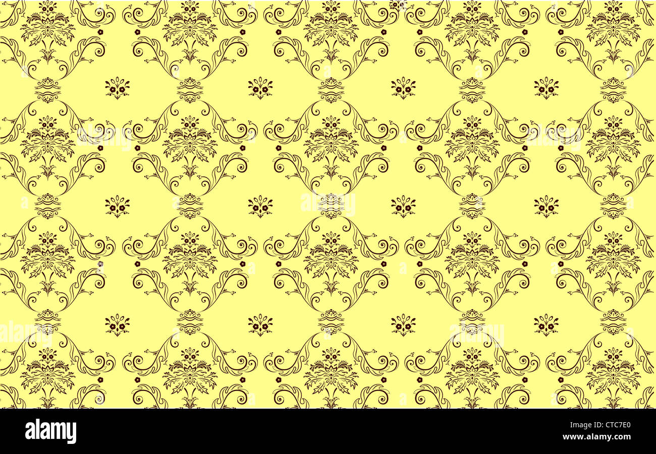 Vector illustration of elegant Victorian retro motif wallpaper Pattern ...