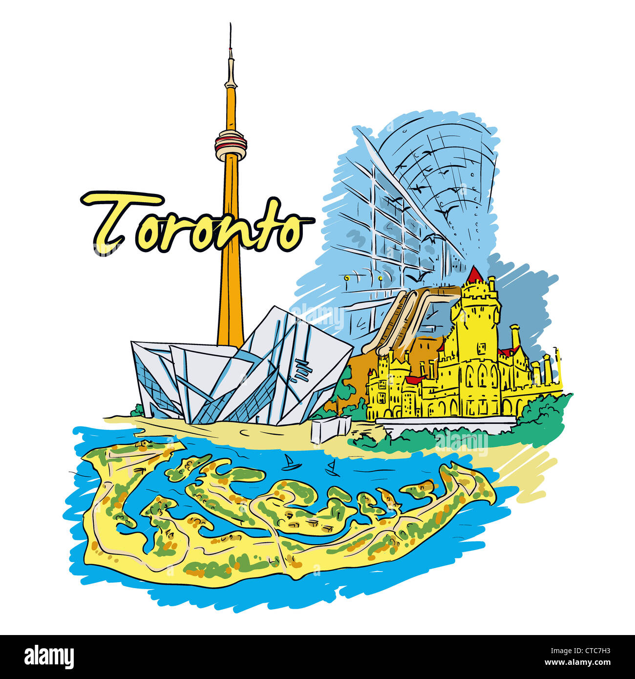 toronto doodles vector illustration Stock Photo - Alamy