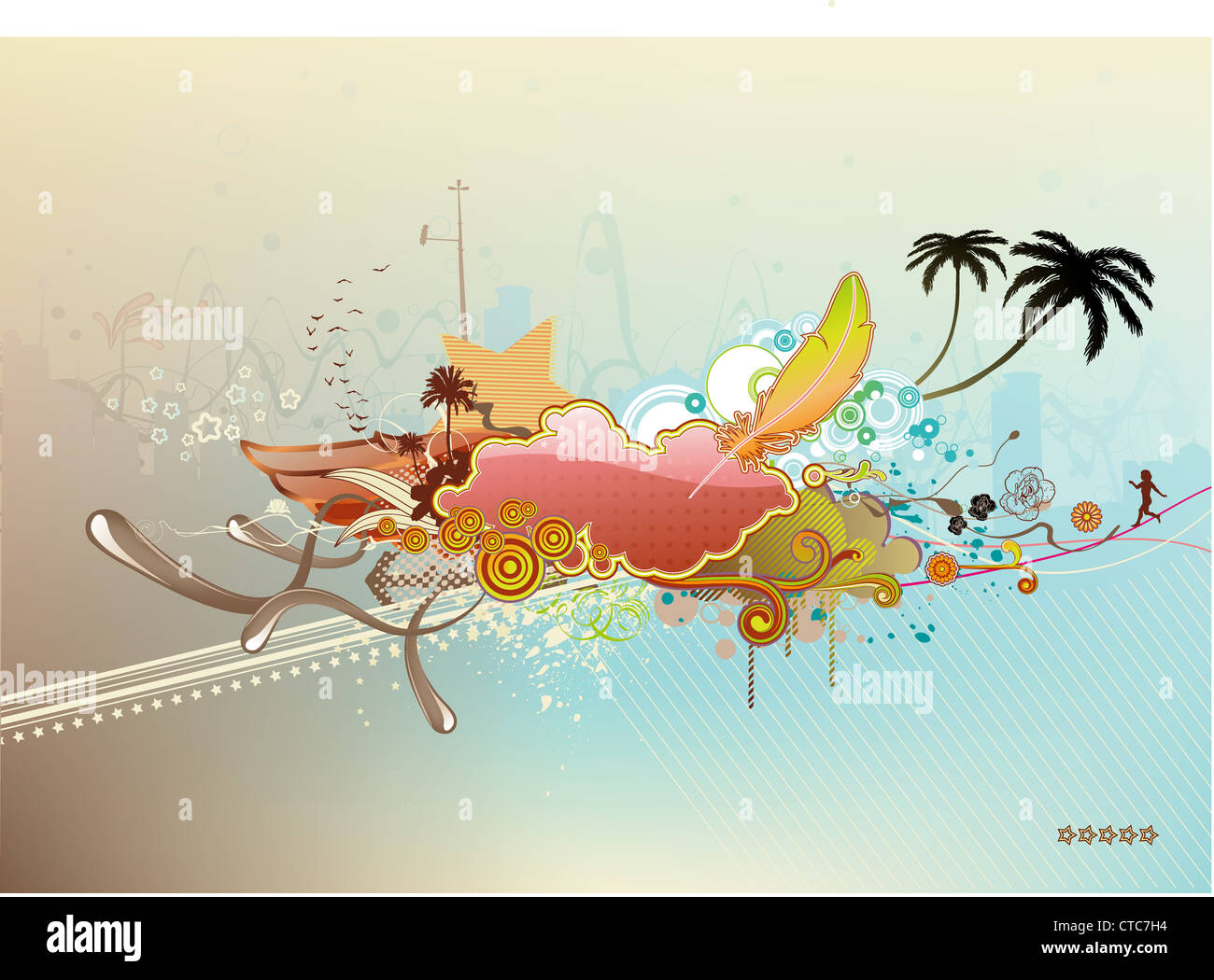 Grunge styled urban retro background. Vector illustration Stock Photo ...