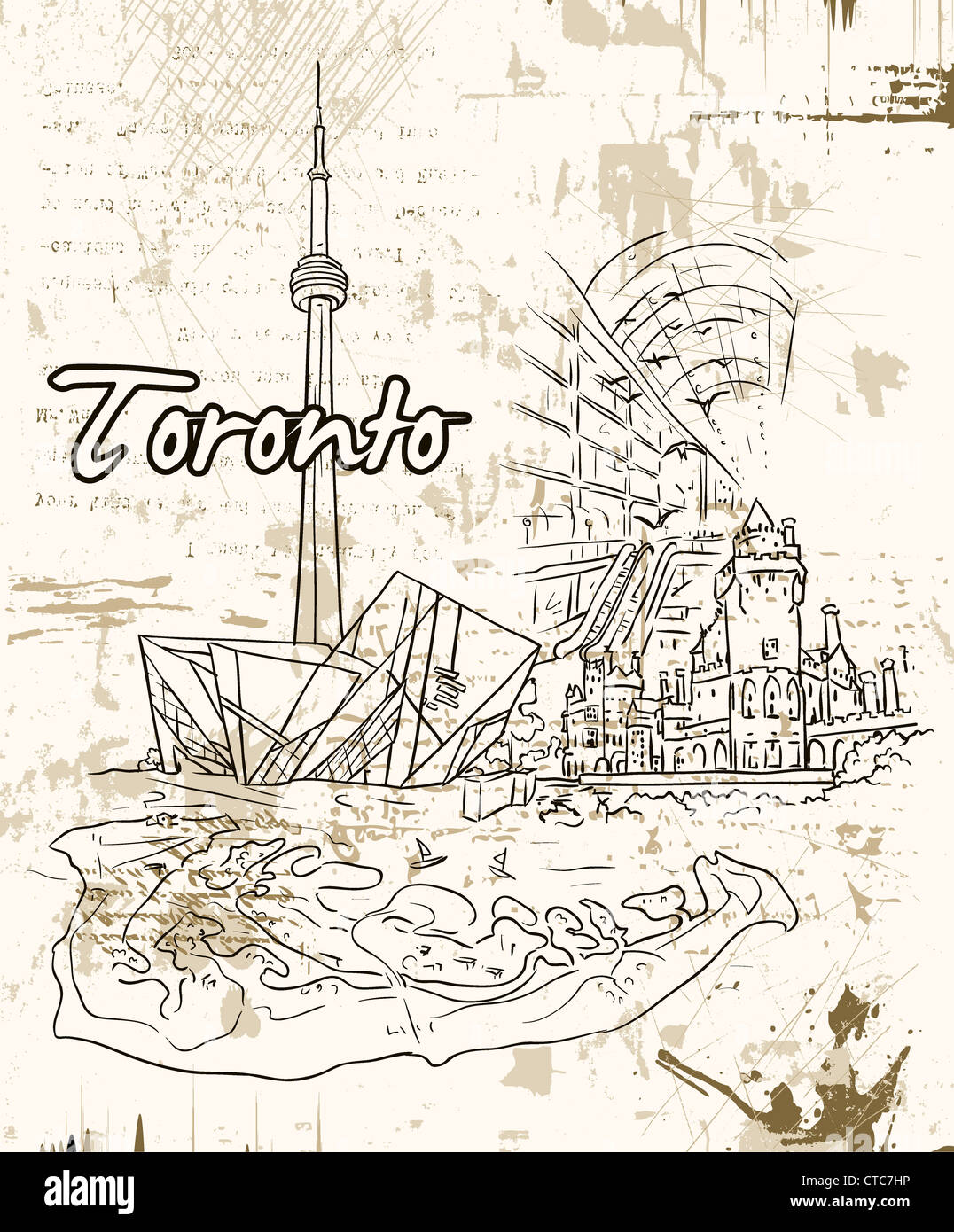 toronto doodles vector illustration Stock Photo - Alamy
