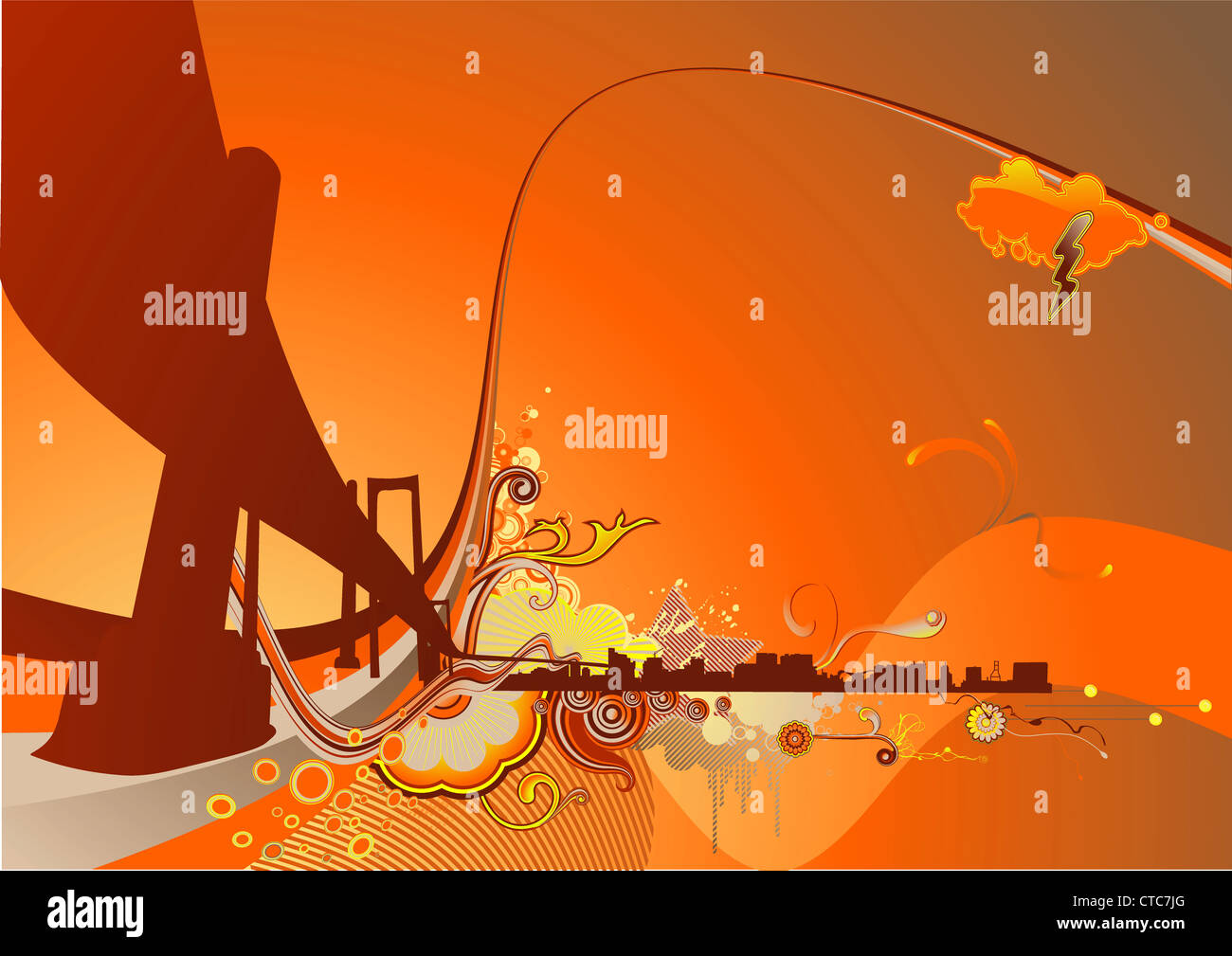 Grunge styled urban retro background. Vector illustration Stock Photo ...