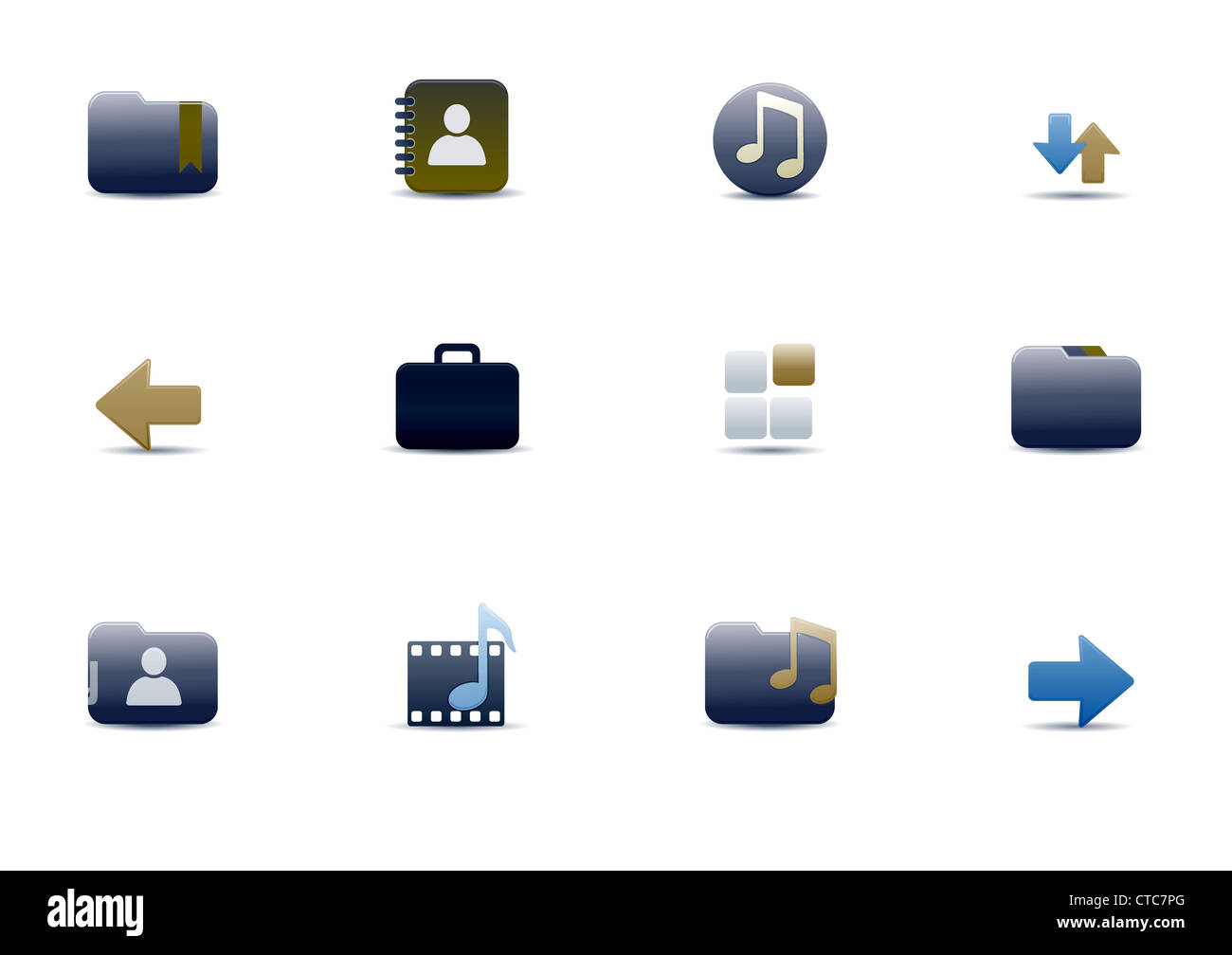 Vector illustration set of elegant simple icons for common computer and ...
