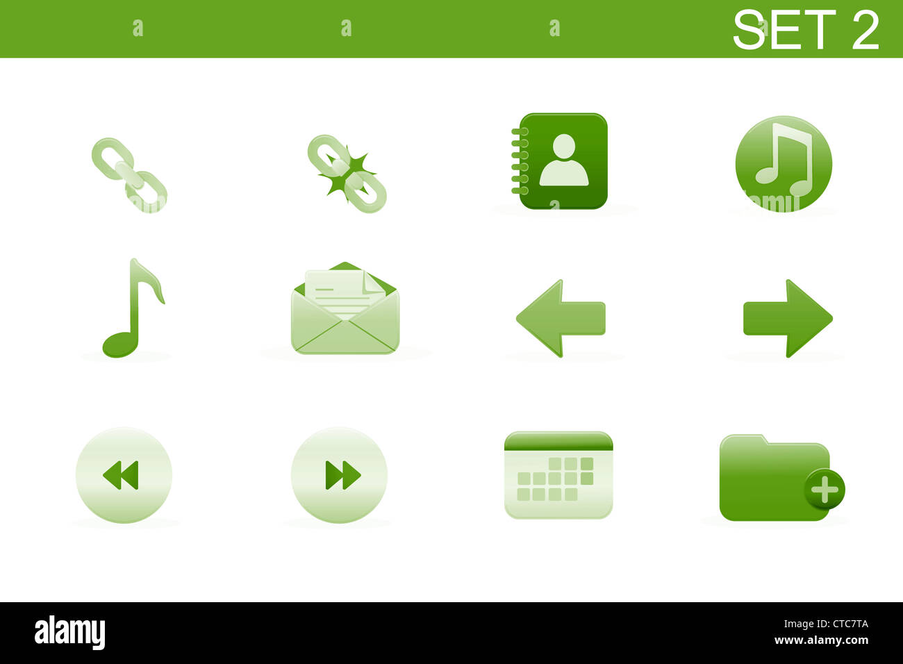 Vector illustration set of elegant simple icons for common computer ...
