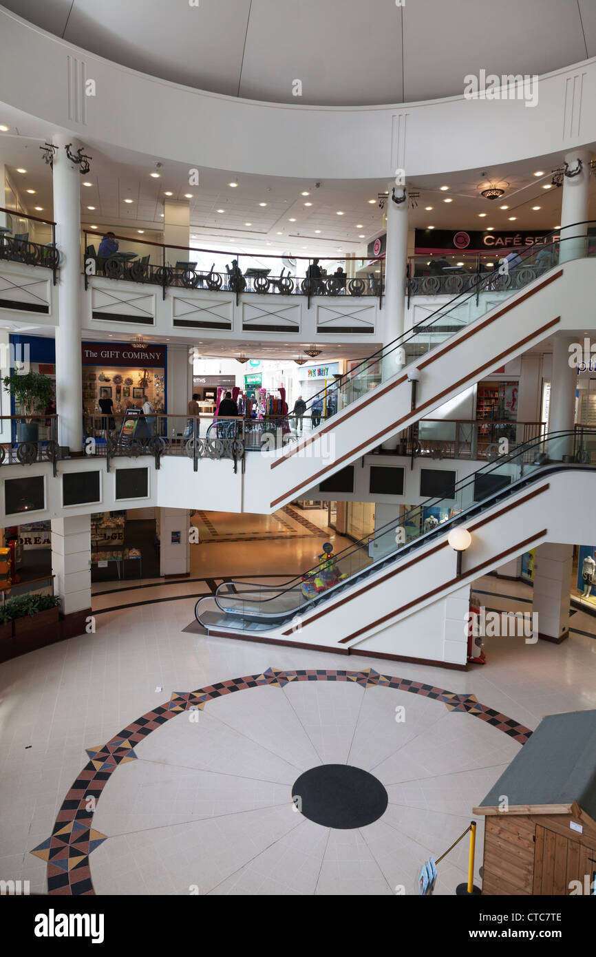 Inside interior of Waterside shopping centre center, Lincoln City ...