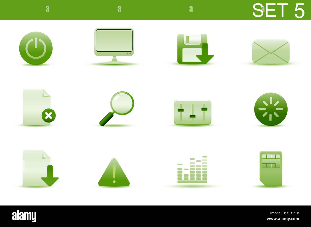 Vector illustration set of elegant simple icons for common computer and ...