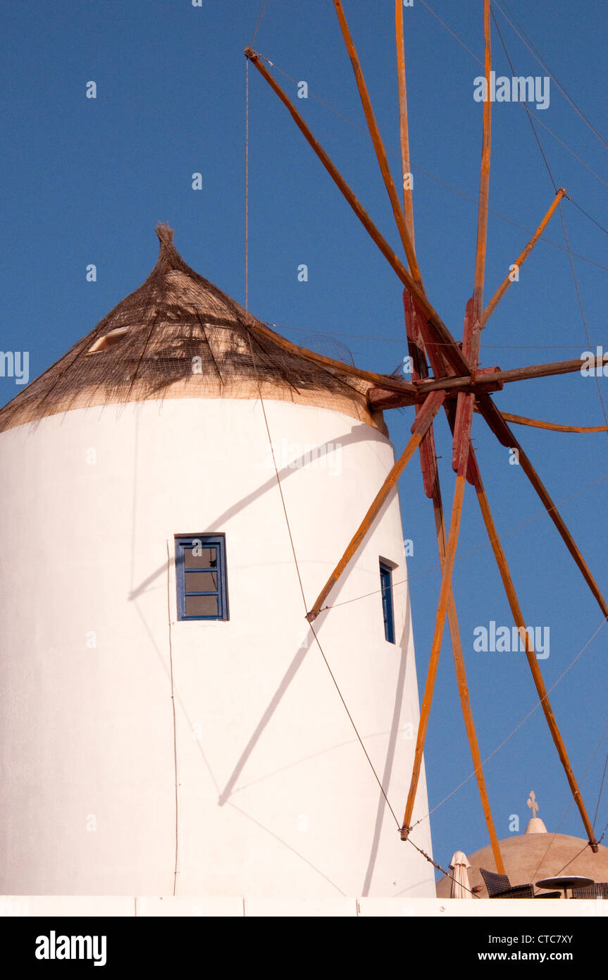 Windmill that serves as a place to stay, Oia, Santorini, Greece Stock ...