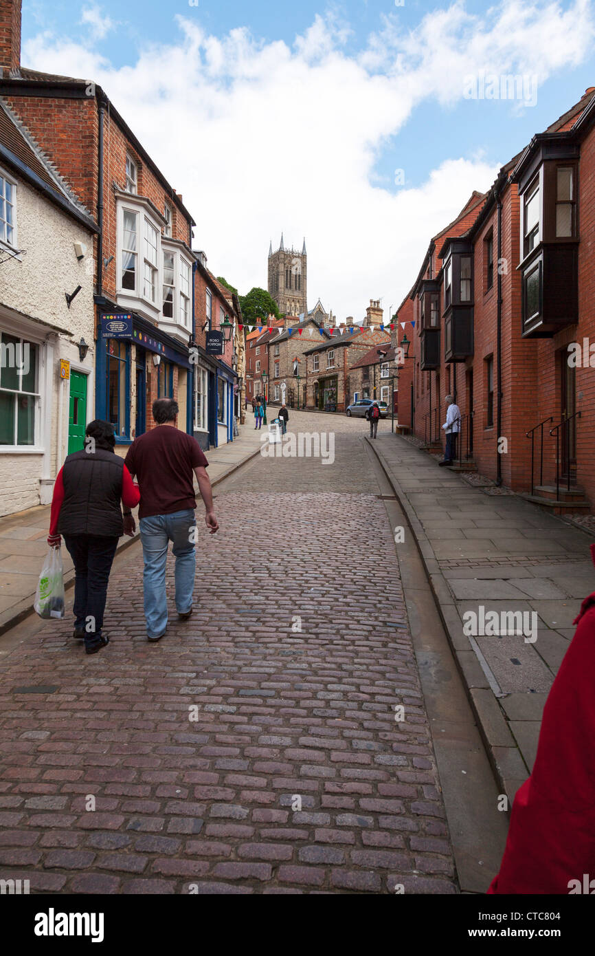 England, Steep Hill is a popular tourist street in the historic city of ...