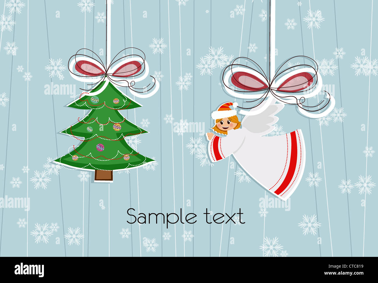 angel with tree vector illustration Stock Photo - Alamy