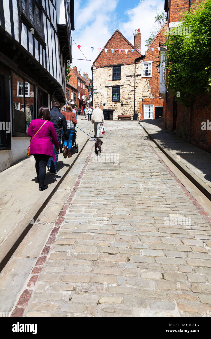 England, Steep Hill is a popular tourist street in the historic city of ...