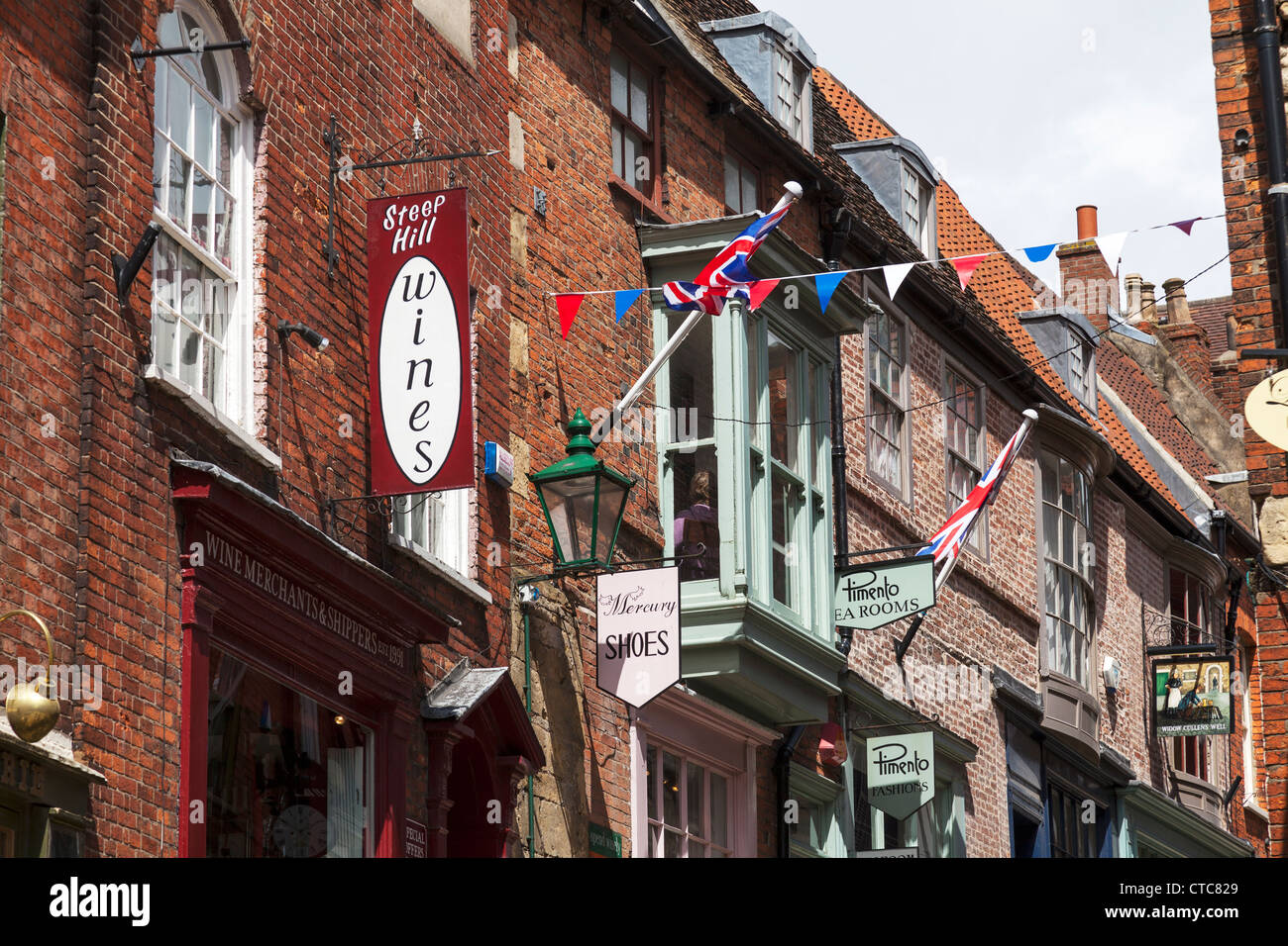 England, Steep Hill is a popular tourist street in the historic city of ...