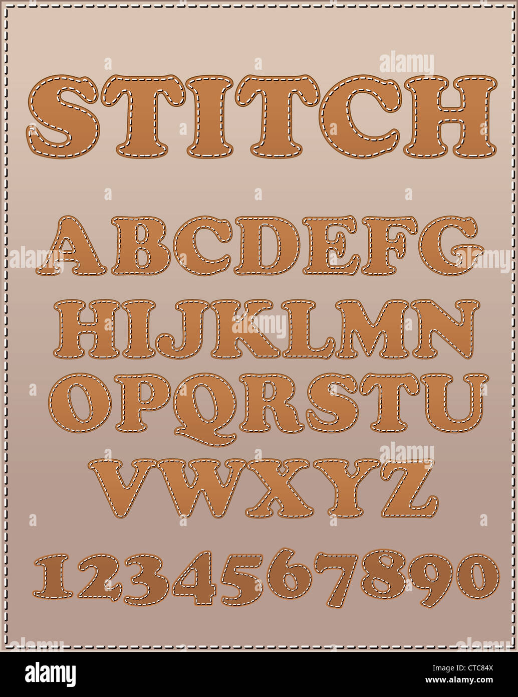 stitch font vector illustration Stock Photo - Alamy