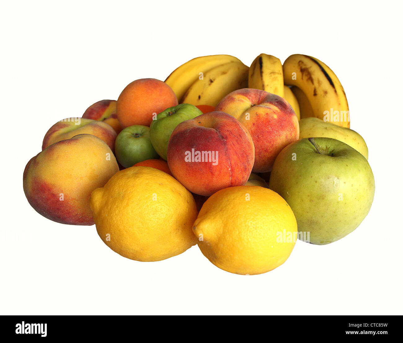 Pile of fruit on white Stock Photo - Alamy