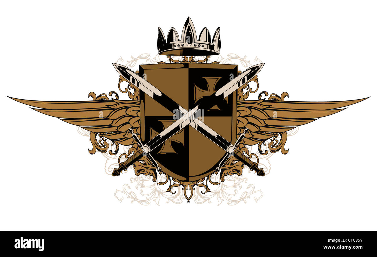 Shield and crown Cut Out Stock Images & Pictures - Alamy