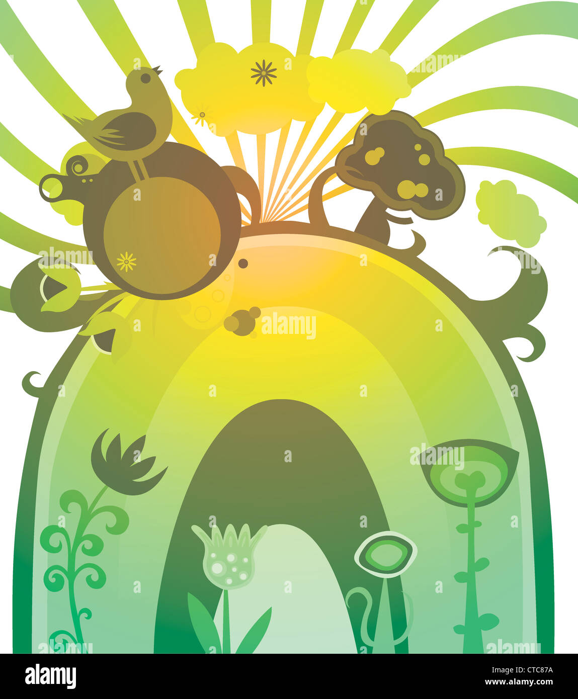 vector spring background with floral Stock Photo - Alamy