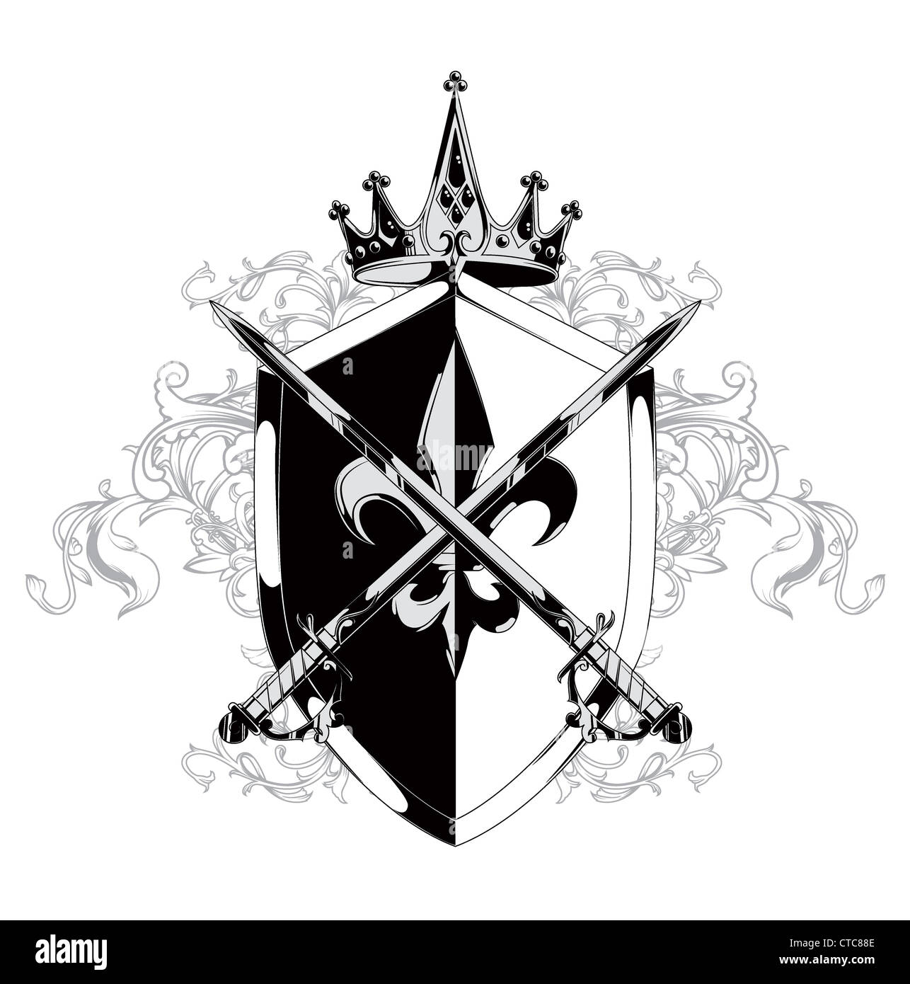 Shield with crown hi-res stock photography and images - Alamy