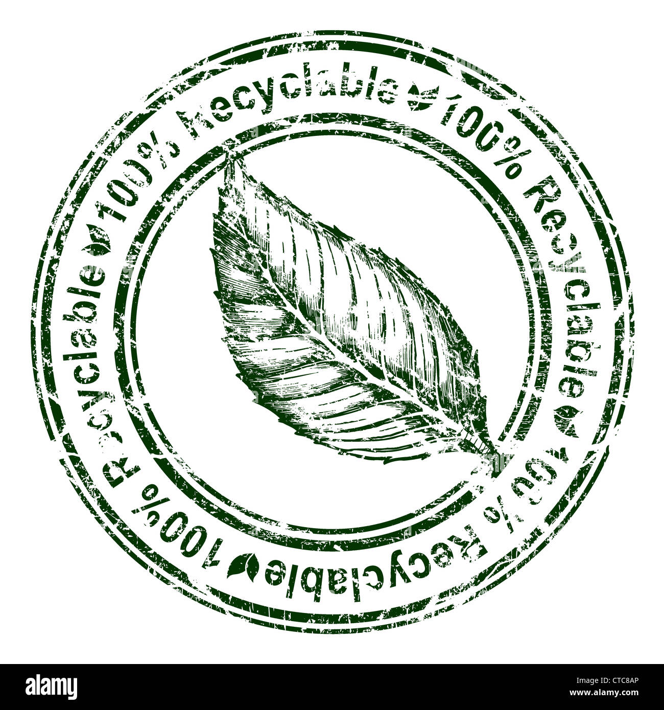 eco stamp with leaf vector illustration Stock Photo - Alamy