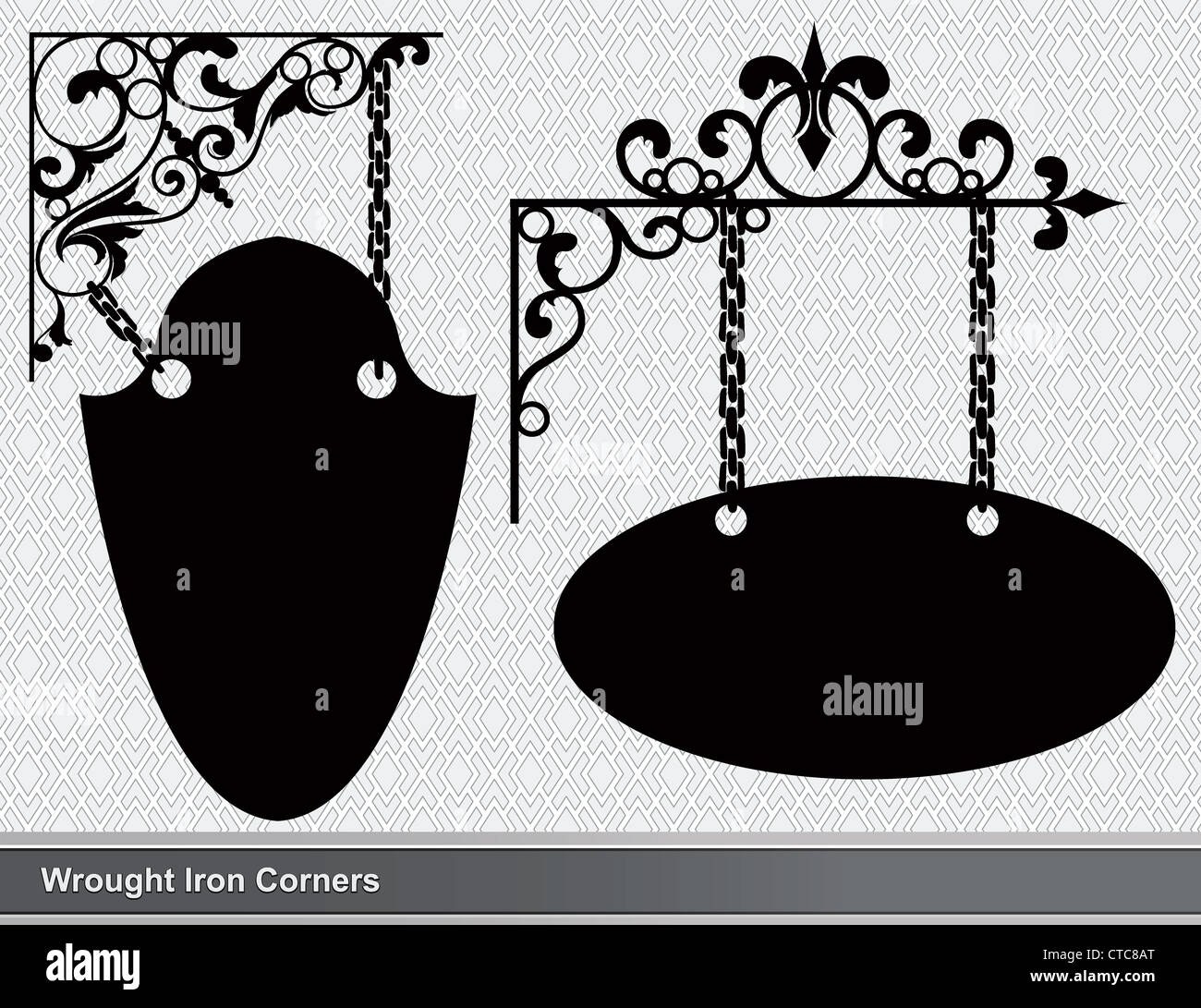 vector vintage wrought iron signs Stock Photo - Alamy