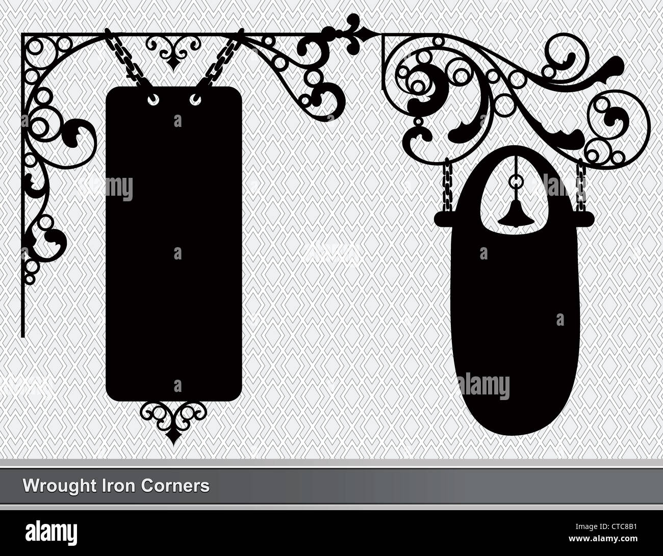 vector vintage wrought iron signs Stock Photo - Alamy