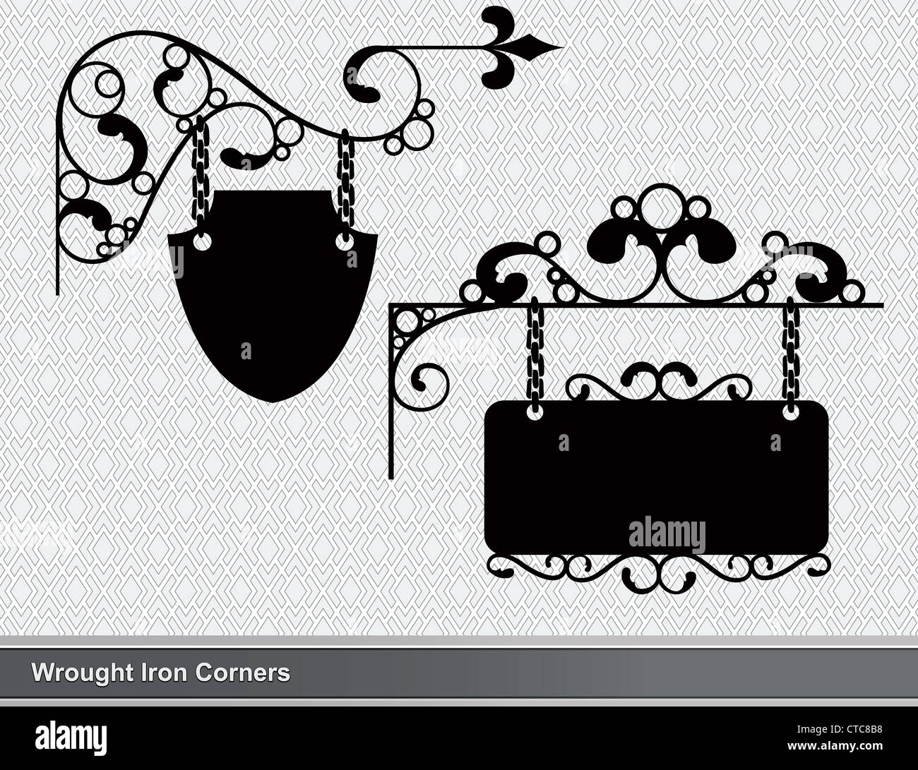 vector vintage wrought iron signs Stock Photo - Alamy