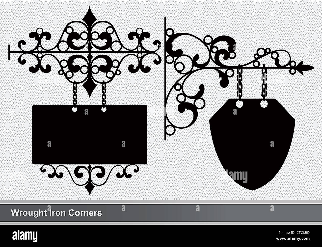 vector vintage wrought iron signs Stock Photo - Alamy