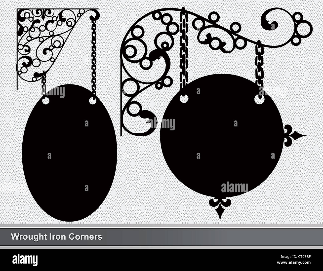 vector vintage wrought iron signs Stock Photo - Alamy