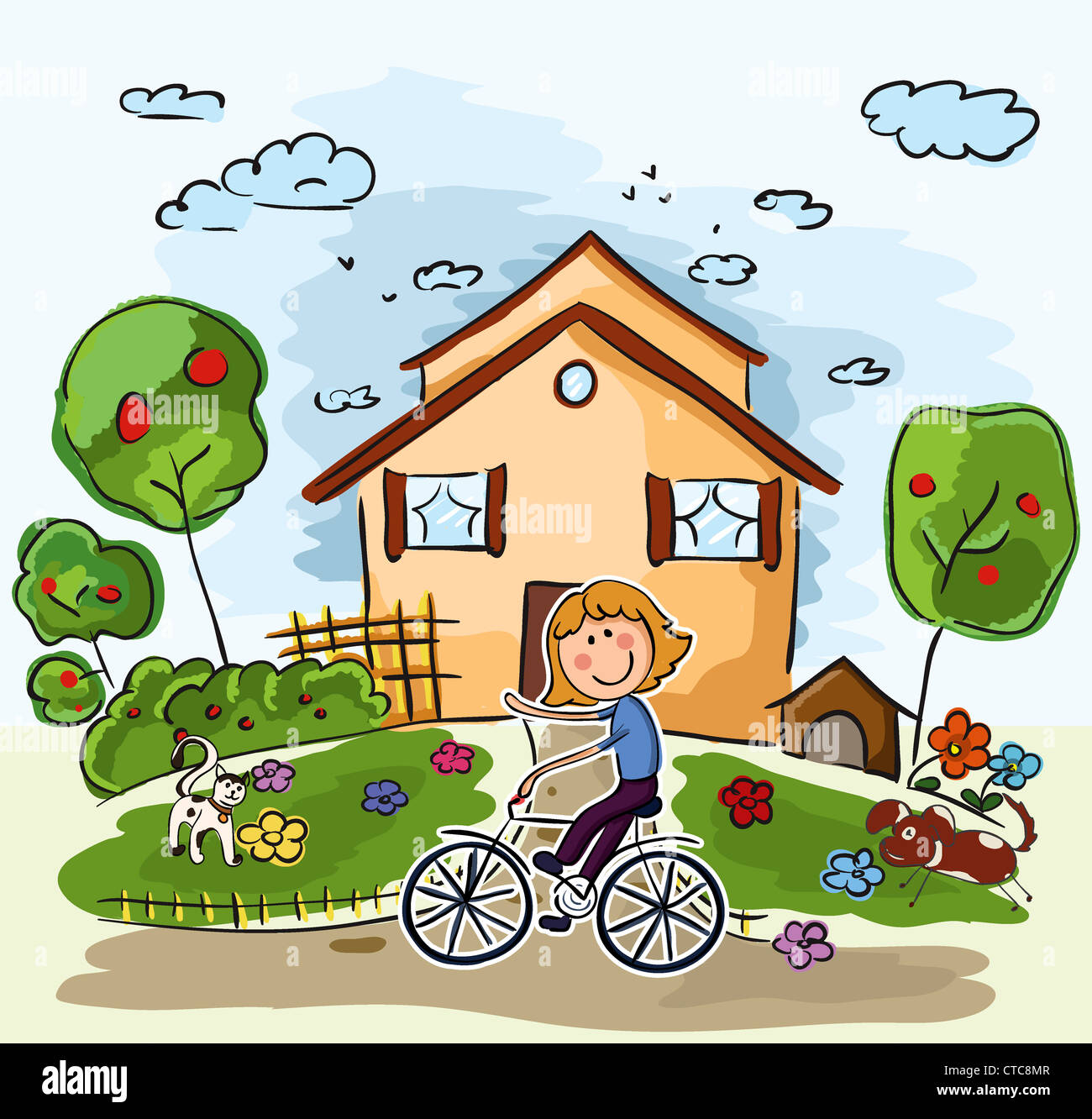 cartoon background vector illustration Stock Photo - Alamy