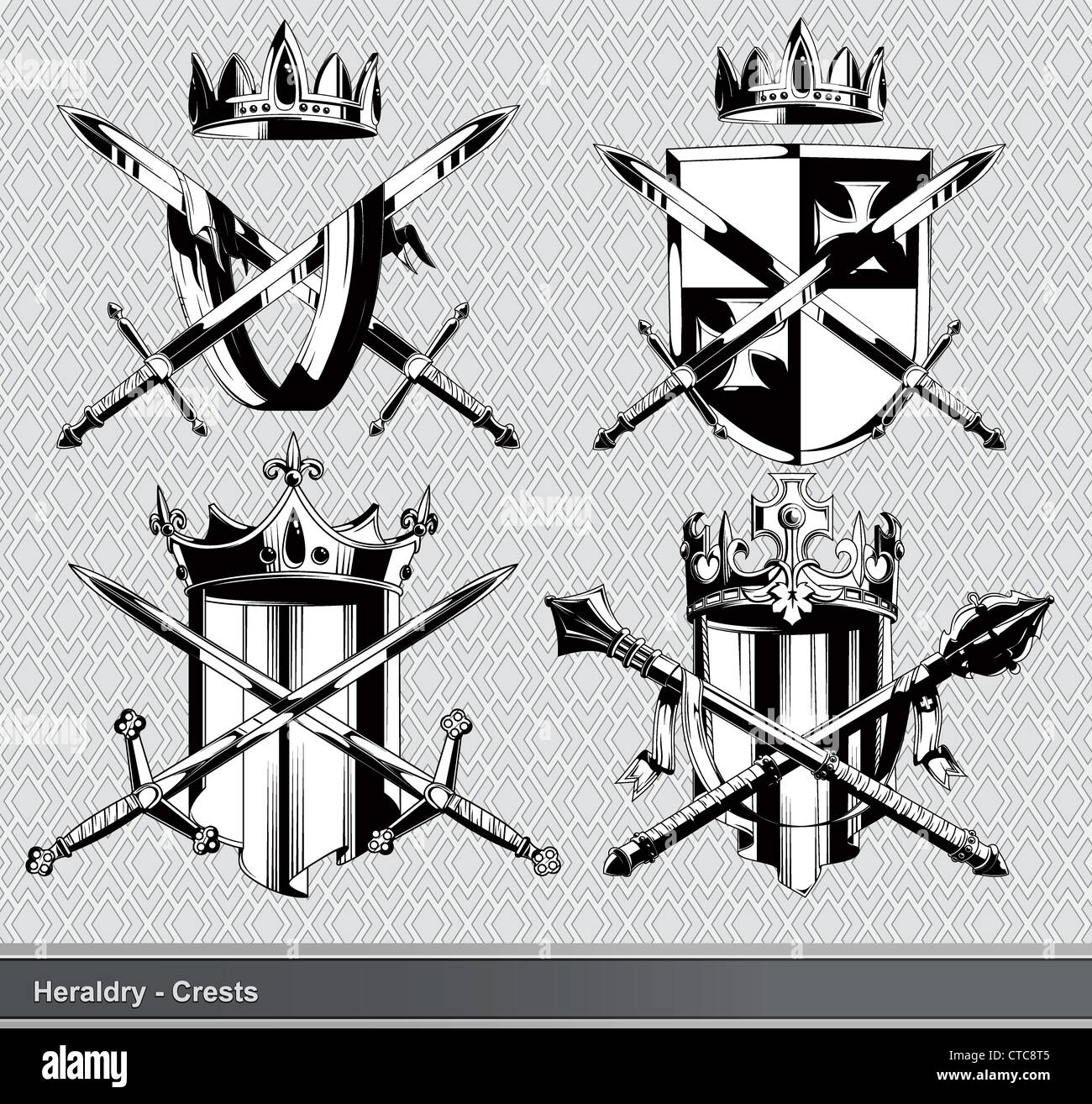 set of vintage crests vector Stock Photo - Alamy