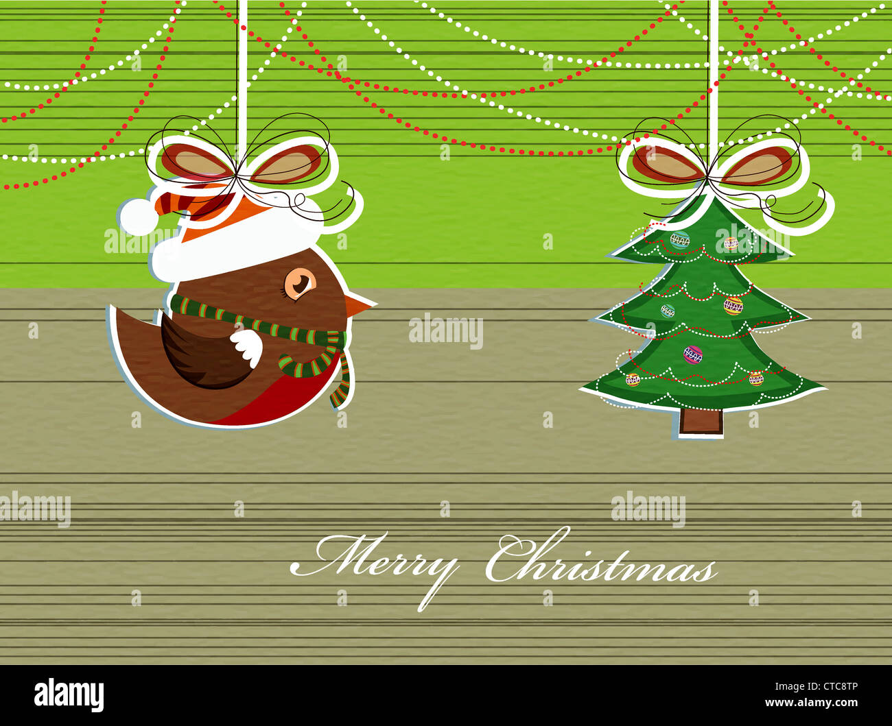 bird with tree vector illustration Stock Photo - Alamy