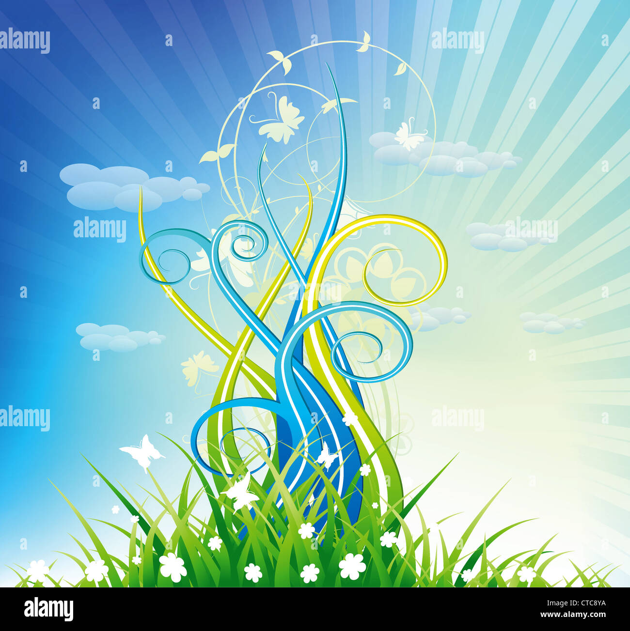 vector colorful swirls background Stock Photo - Alamy