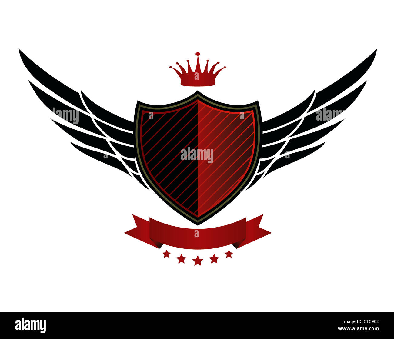vector vintage emblem with shield Stock Photo - Alamy