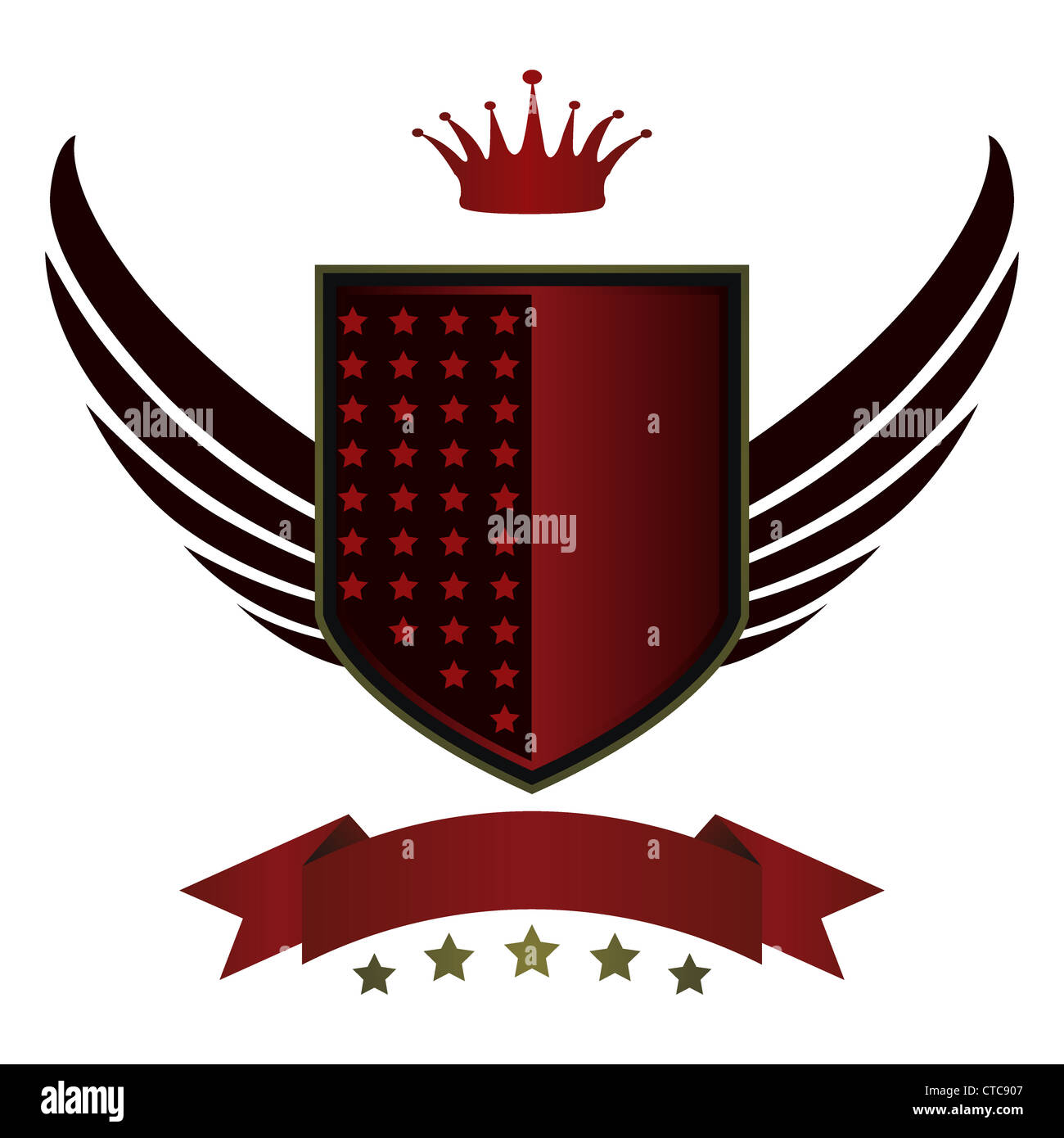 vector vintage emblem with shield Stock Photo - Alamy