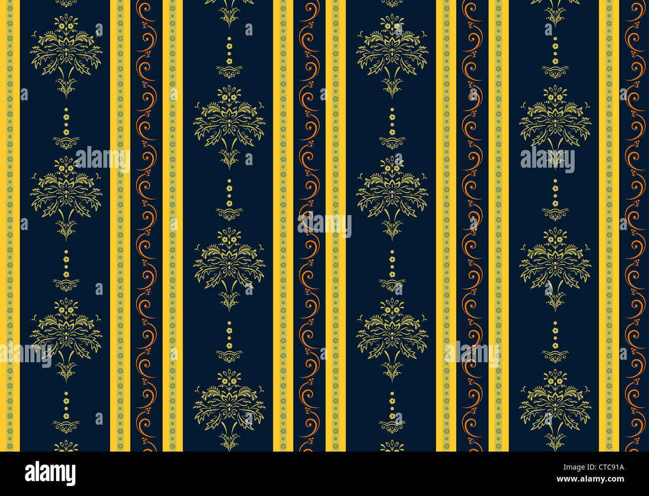Vector illustration of elegant Victorian retro motif wallpaper Pattern ...