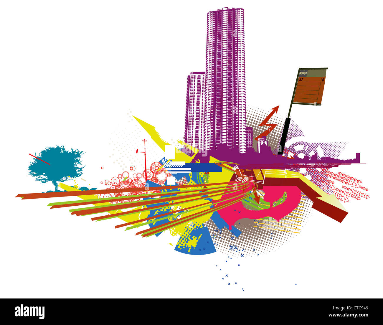 Vector illustration of style urban background Stock Photo - Alamy