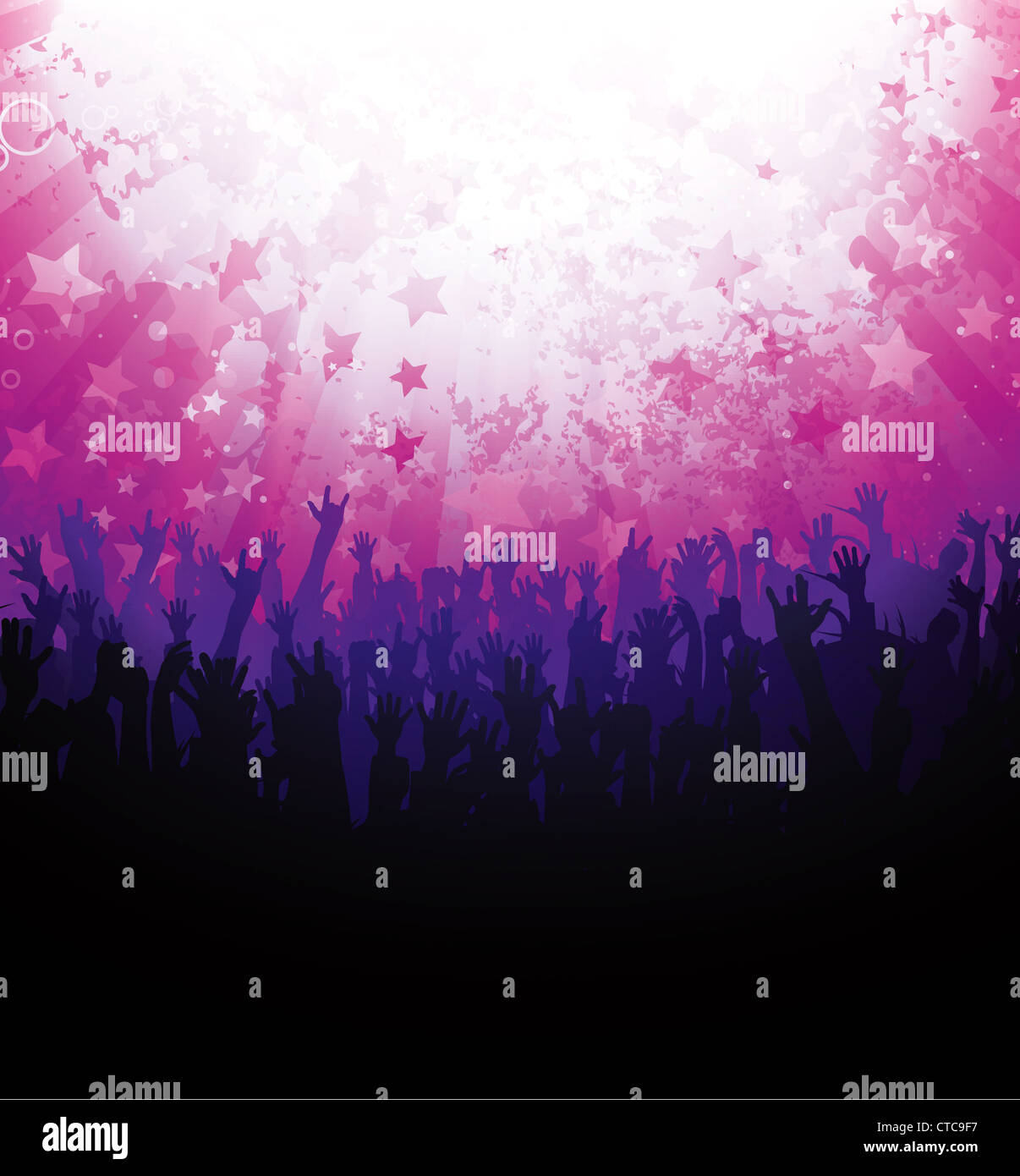 vector concert poster with crowd Stock Photo - Alamy