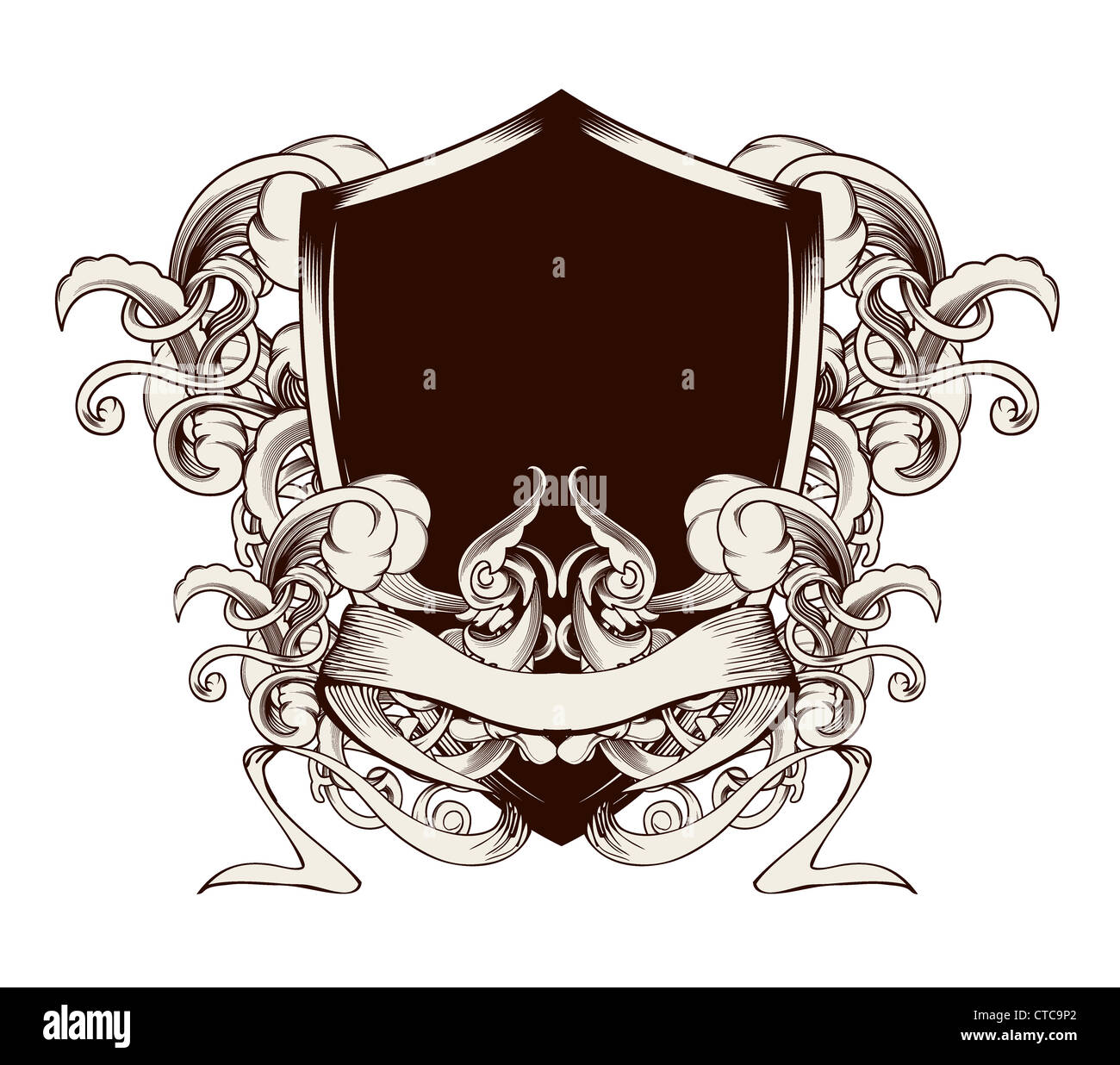 Shield and scroll hi-res stock photography and images - Alamy