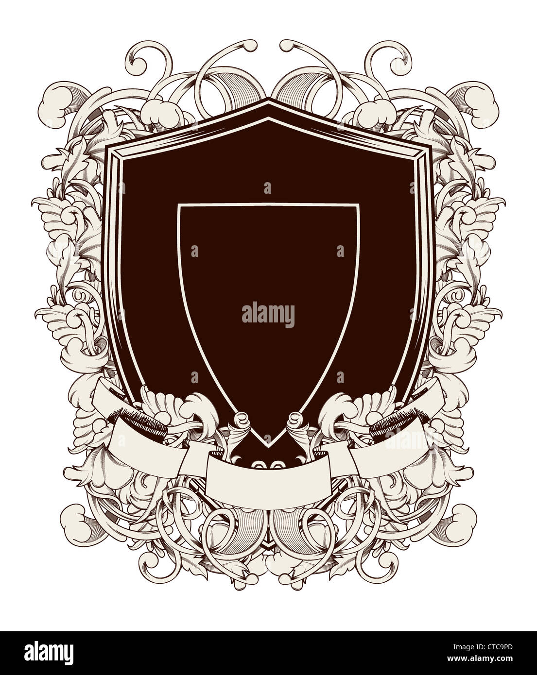 Shield and scroll hi-res stock photography and images - Alamy