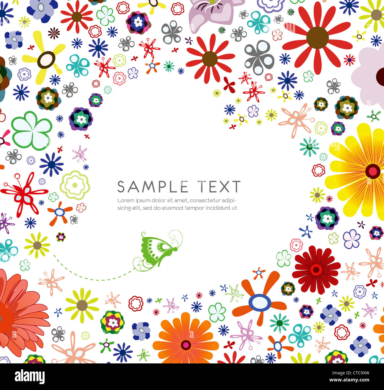 vector spring floral frame Stock Photo - Alamy