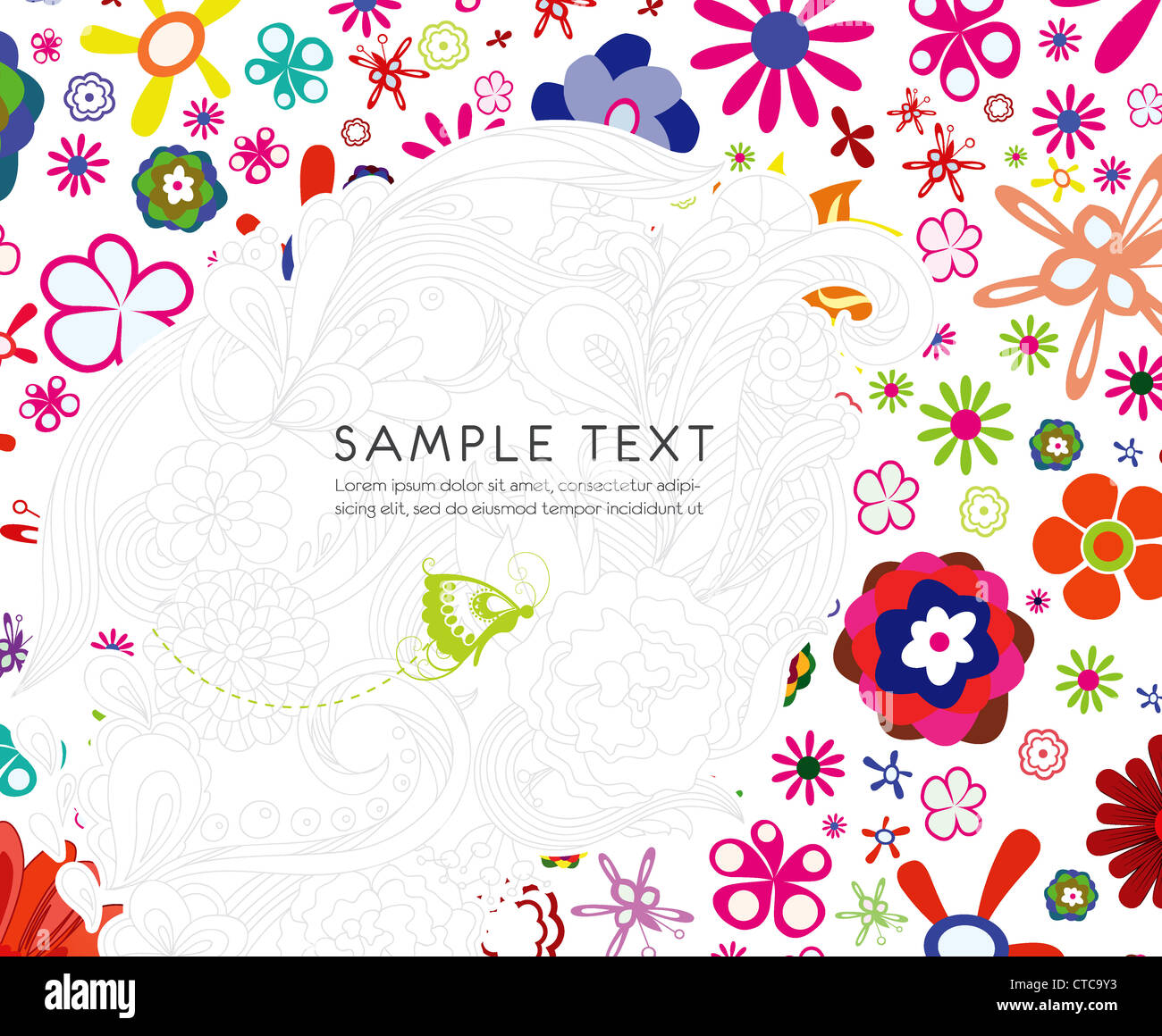 vector spring floral frame Stock Photo - Alamy