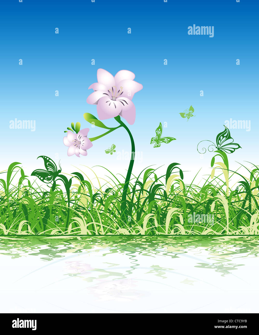 vector spring floral background Stock Photo - Alamy
