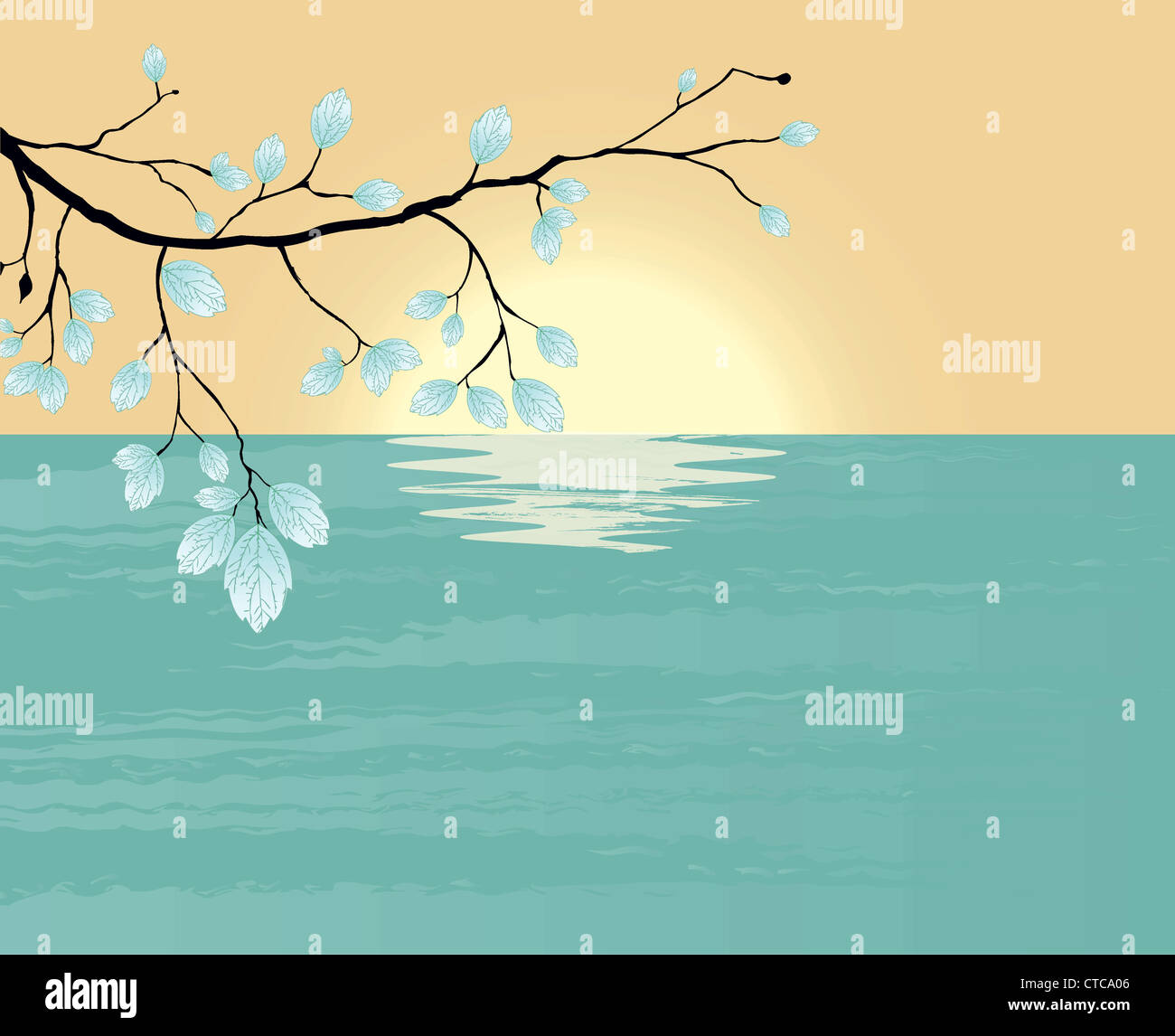 vector vintage spring floral background Stock Photo - Alamy