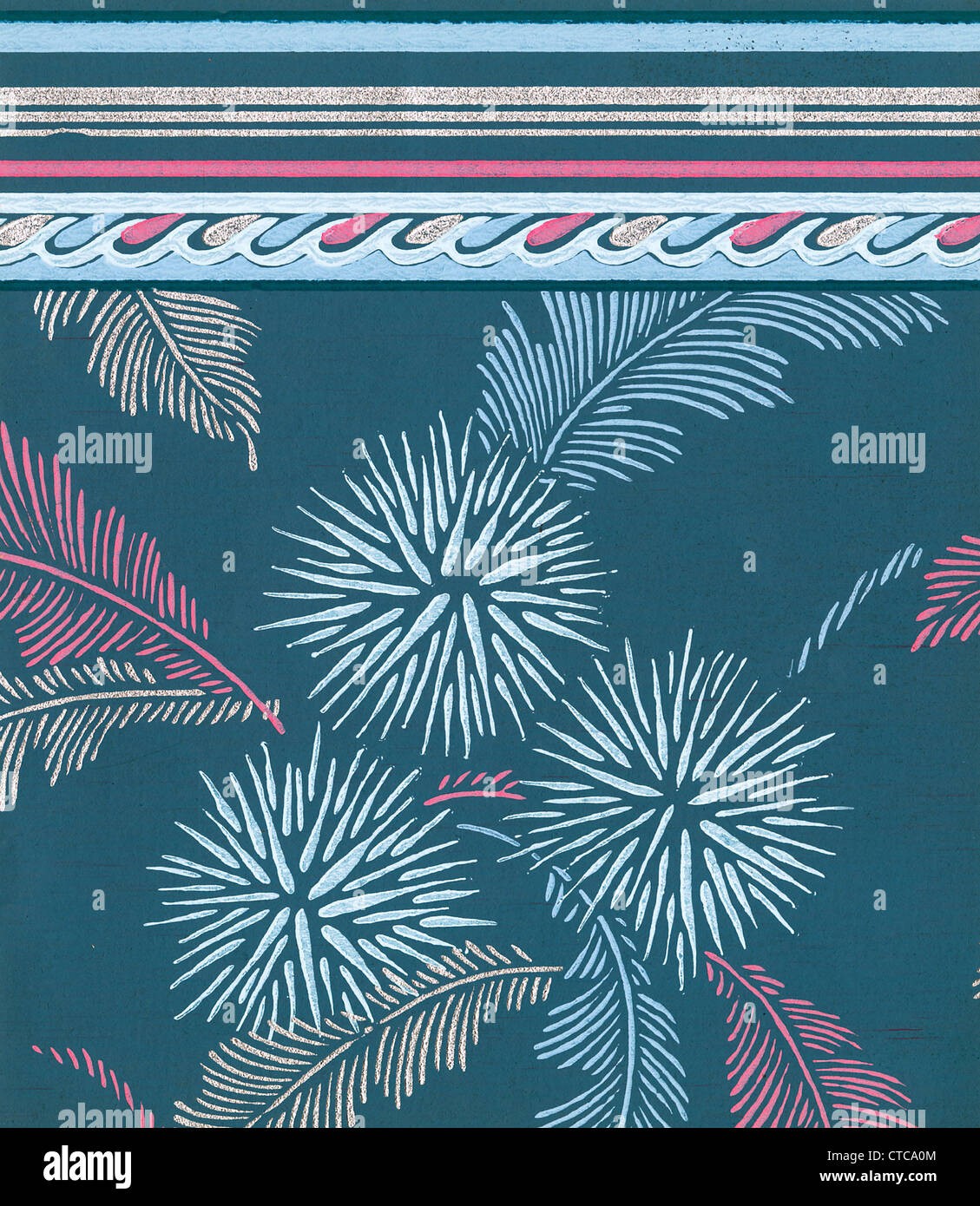 Vintage American Wallpaper Pattern 1930s Stock Photo - Alamy