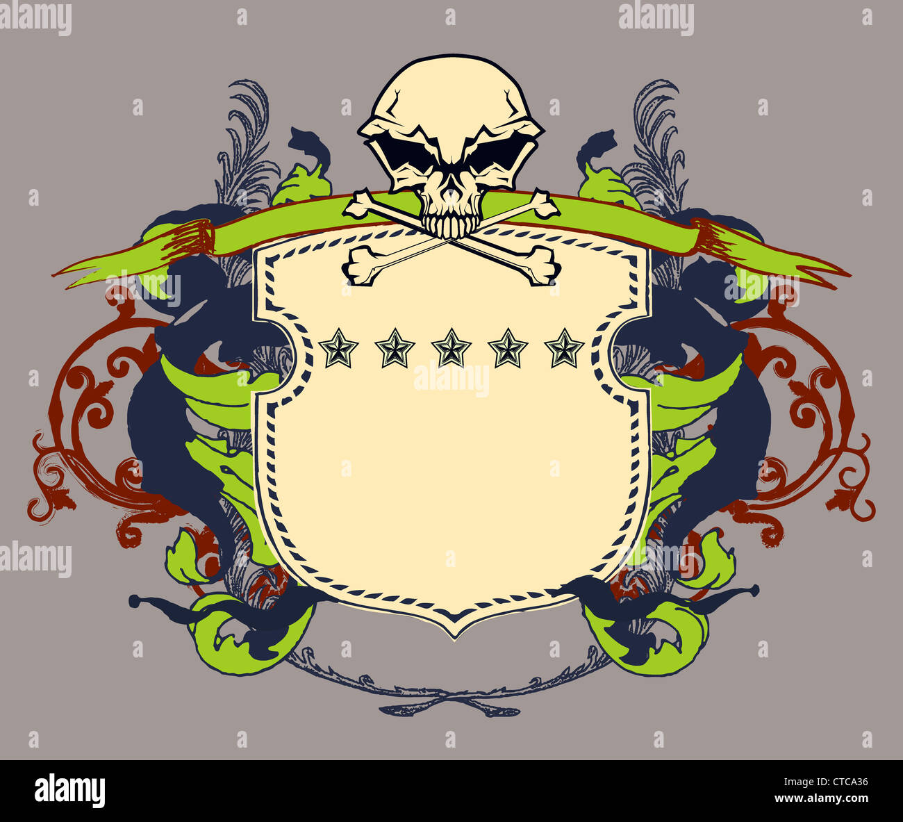 Skull and shield hi-res stock photography and images - Alamy